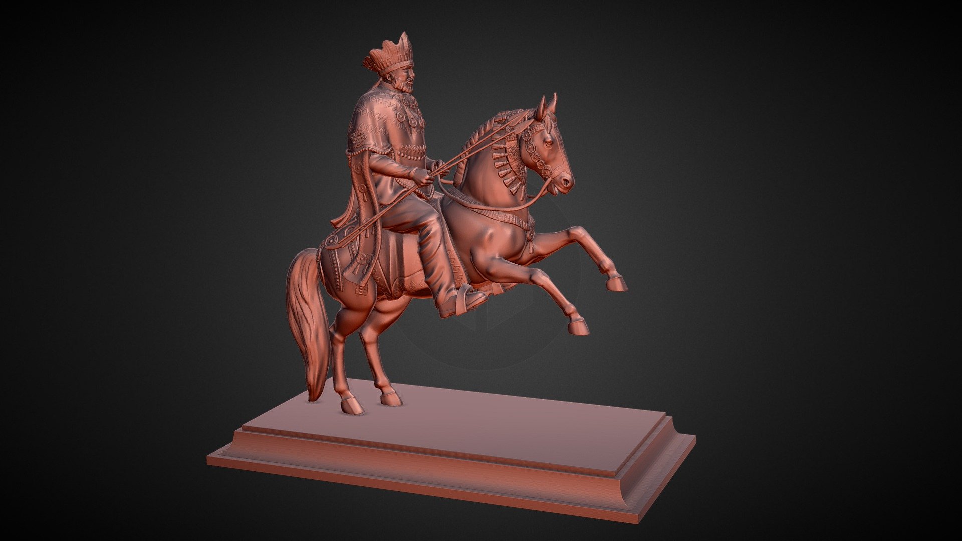 Menelik II EMPEROR OF ETHIYOPIA 3D print model - Buy Royalty Free 3D ...