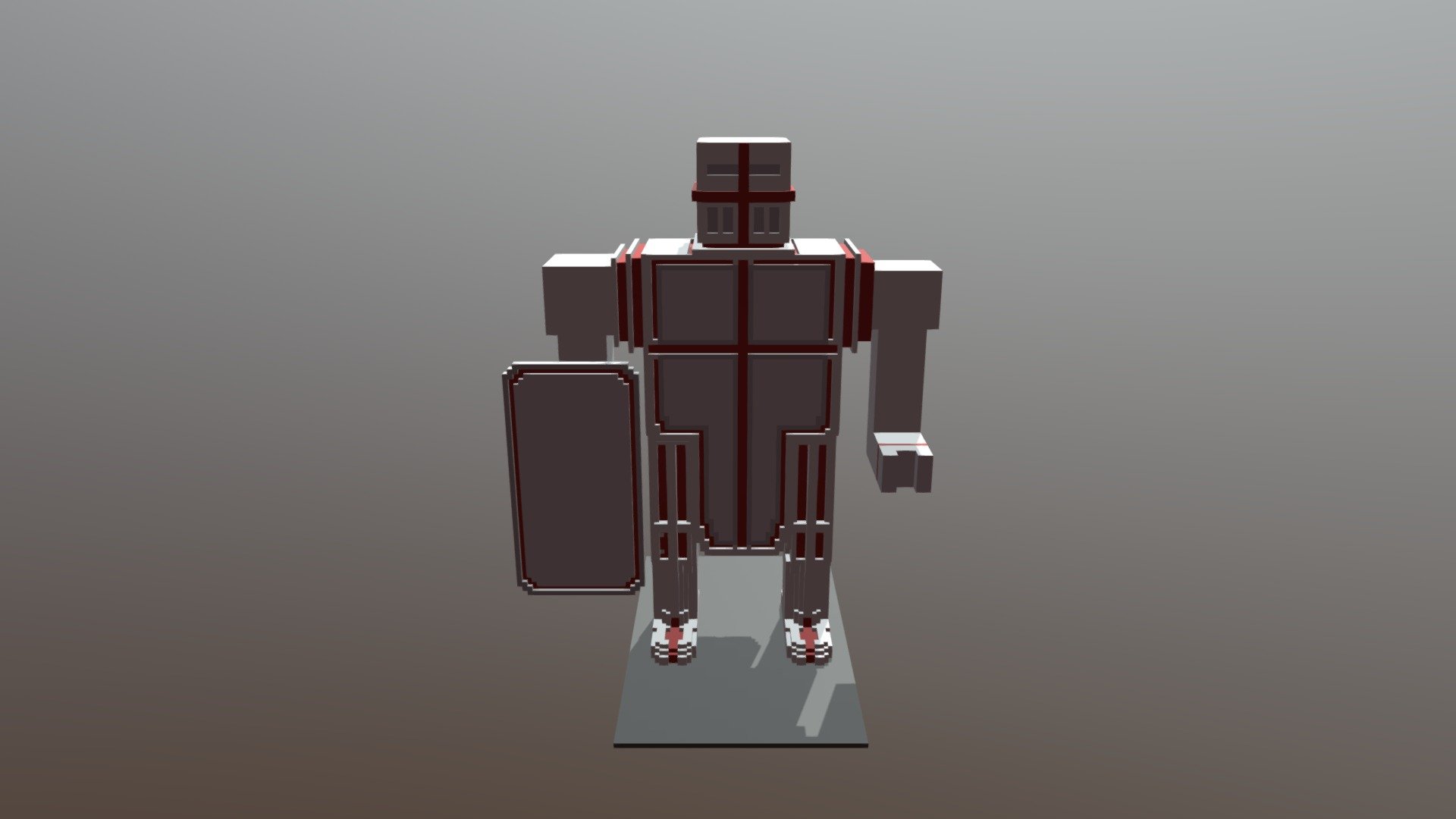 Red Cross Knight With Sheild 110 Blocks Up - Download Free 3D model by ...
