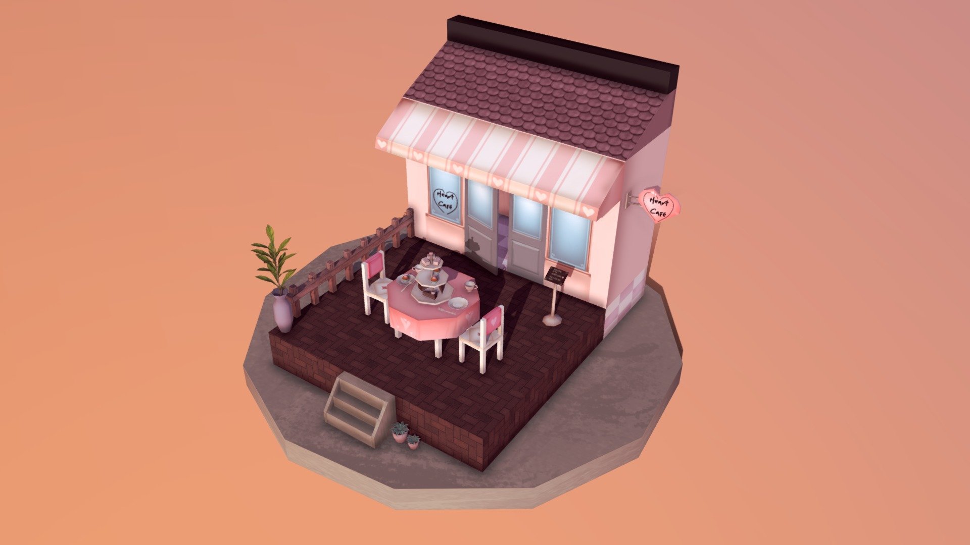 Heart Cafe - Diorama - 3D model by Jana Go (@JanaGo) [c65bbf1] - Sketchfab