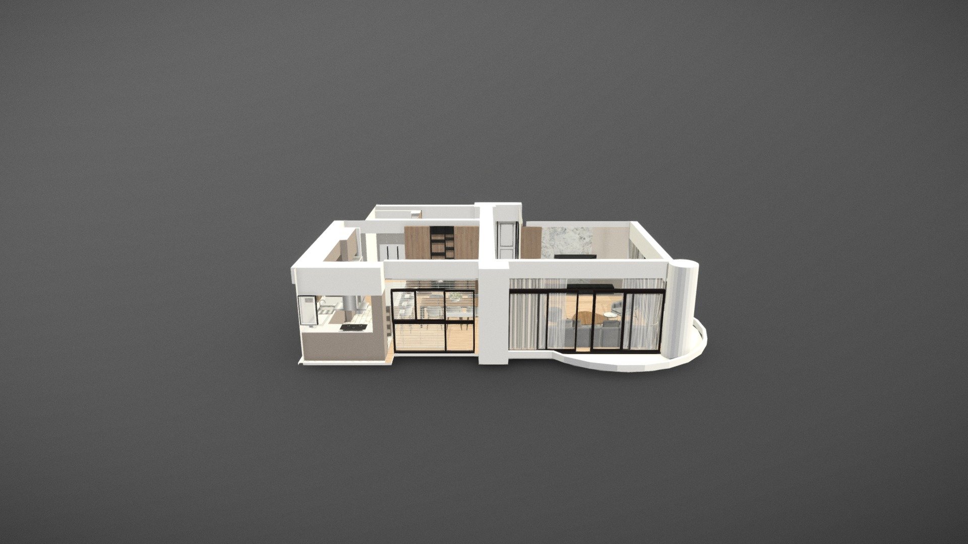 Open Concept Kitchen and Living Room - 3D model by Yvonneyeh [c65e648 ...