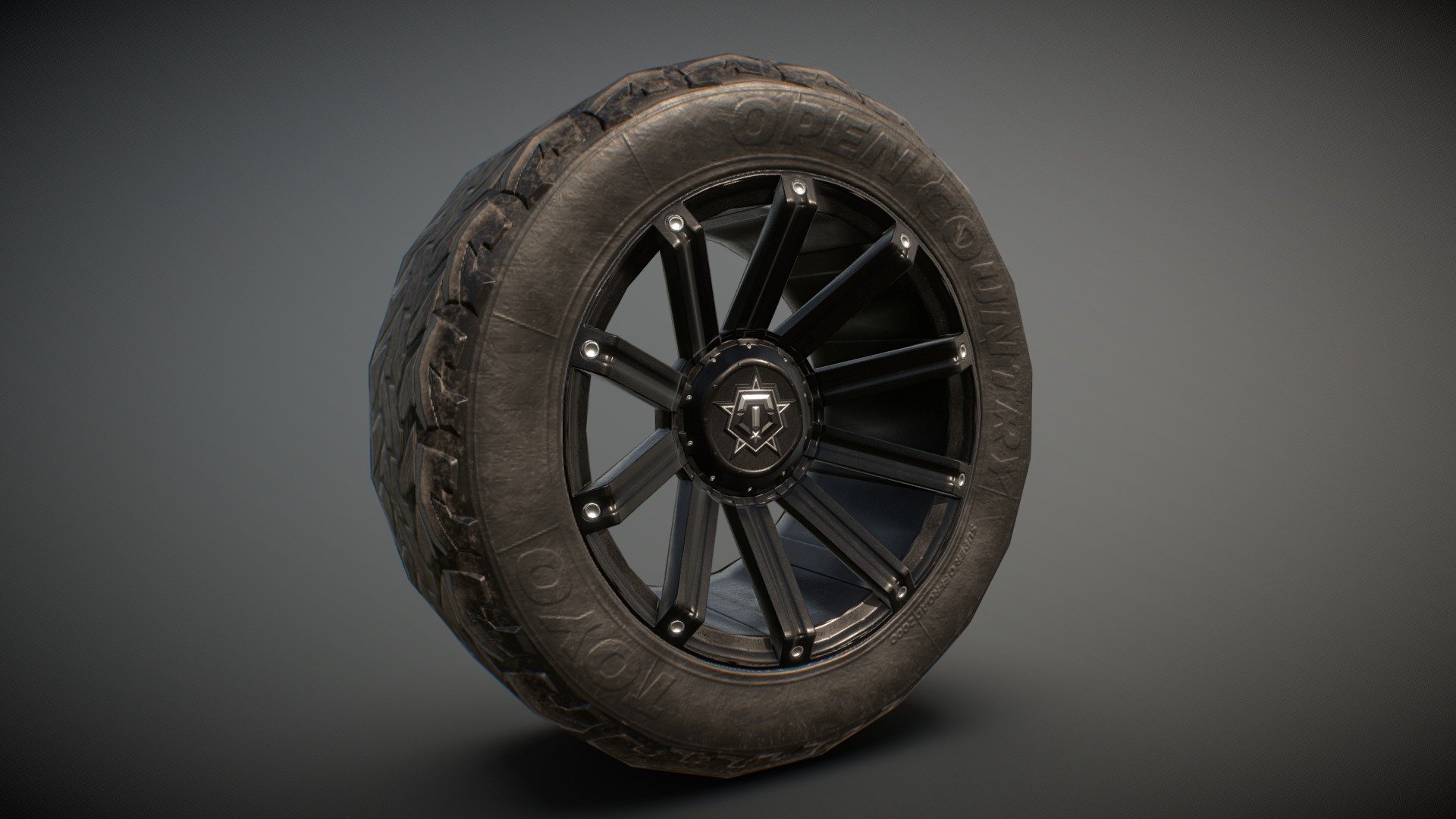 low poly offroad wheel - 3D model by kapibaar [c6651b3] - Sketchfab