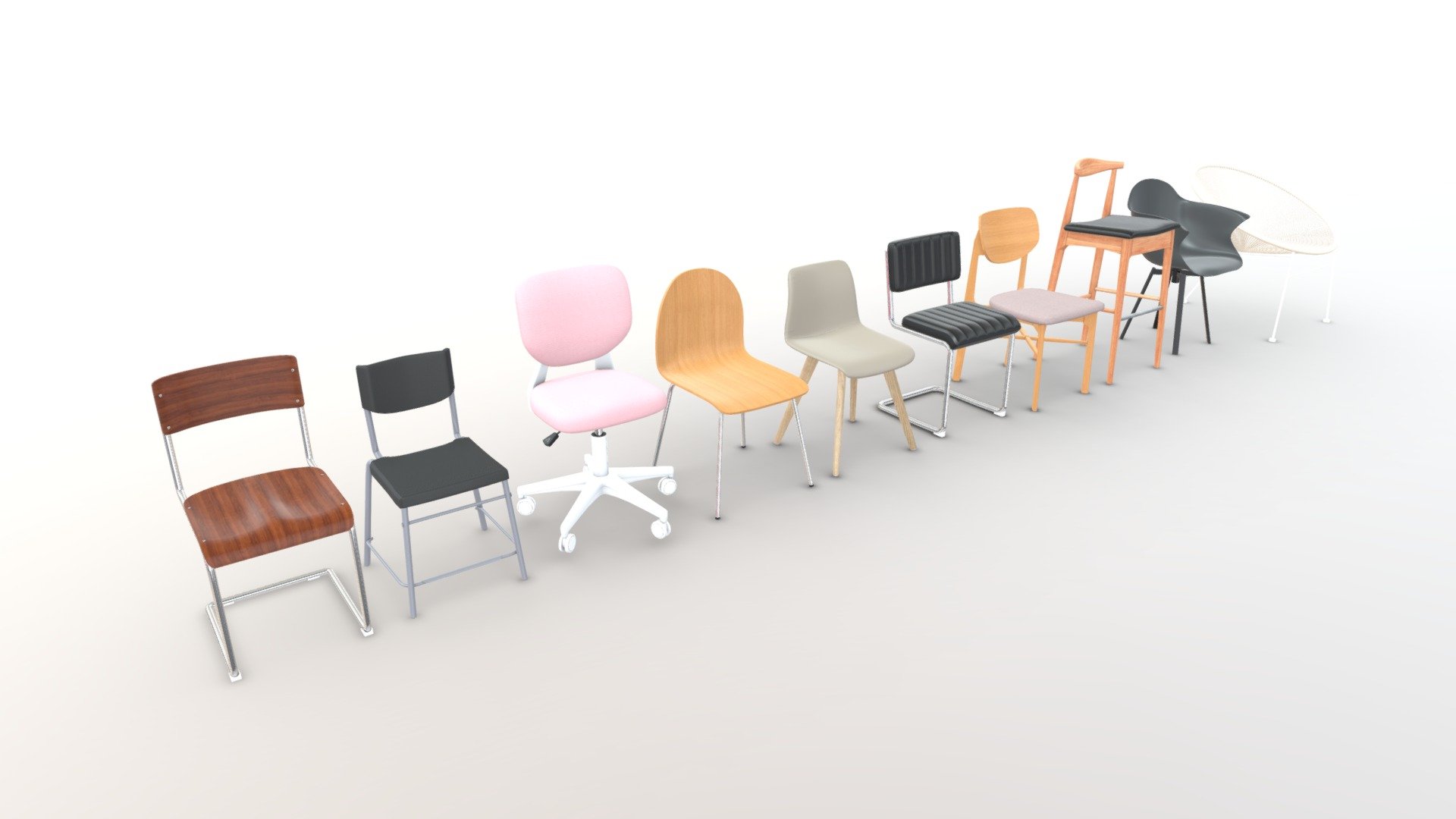 Chair Models Pack #1 - Buy Royalty Free 3D model by interior model ...