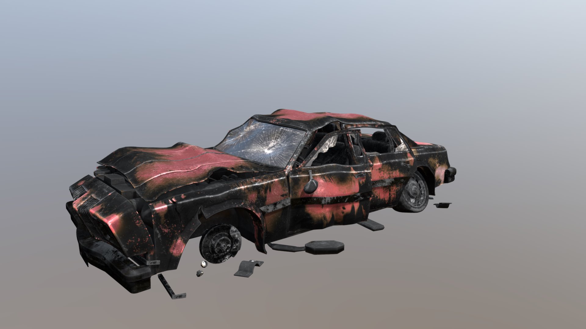 Wrecked Car - 3D model by HardzGal [c66c7bb] - Sketchfab