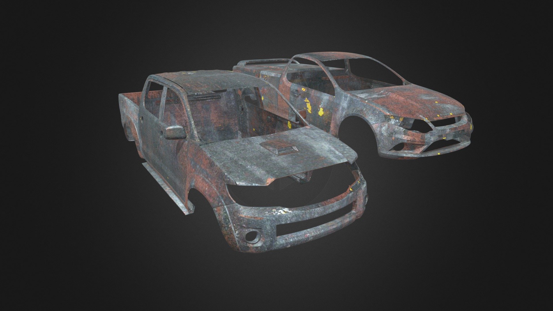 Hilux and Falcon Rusty Vehicle Body 3d Model - 3D model by nuralam018 ...