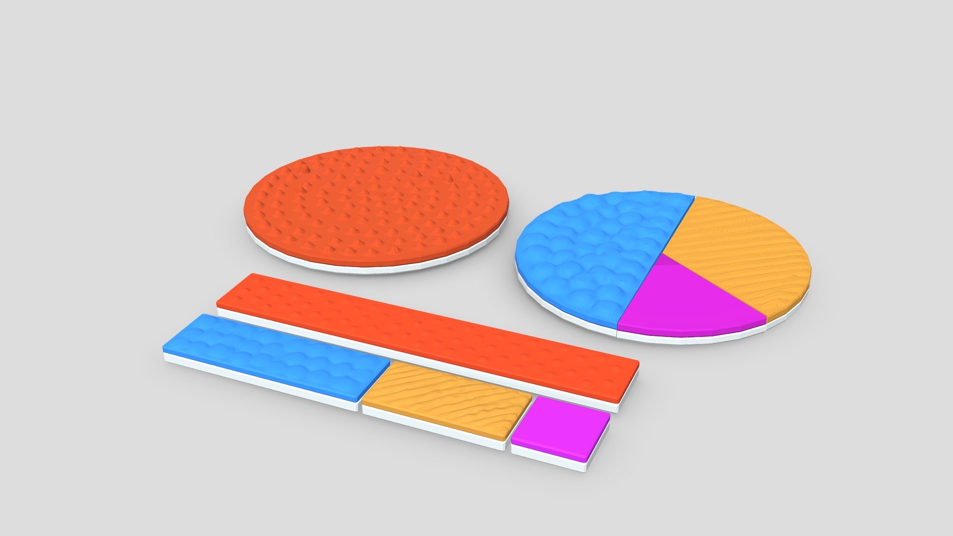 Fraction Pieces rouhd and rec texture - 3D model by LizG (@LizG5 ...