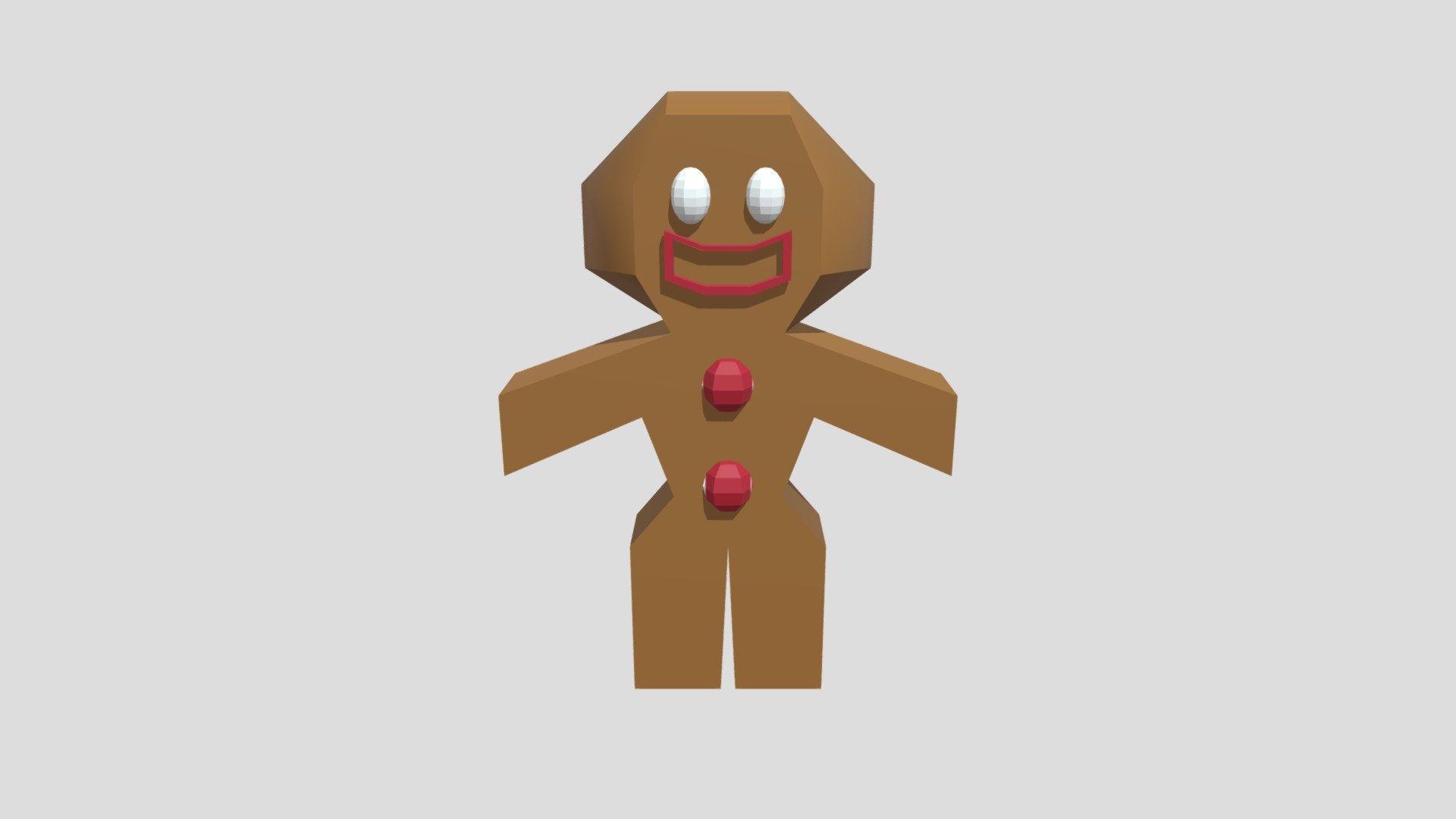 Gingerbreadman - 3D model by SamuelChandoe [c6824e5] - Sketchfab