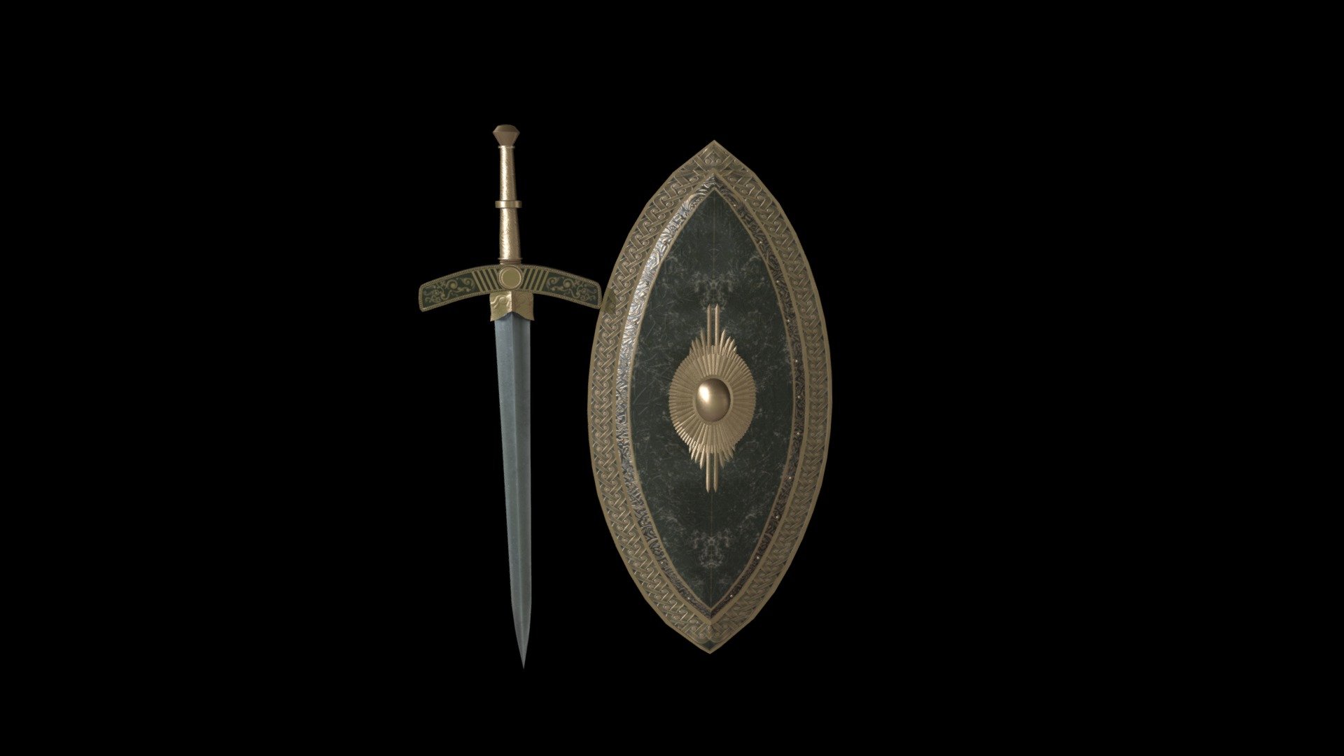 Fantasy Shield and Sword - 3D model by zver.3d (@zver3dx) [c68418c ...