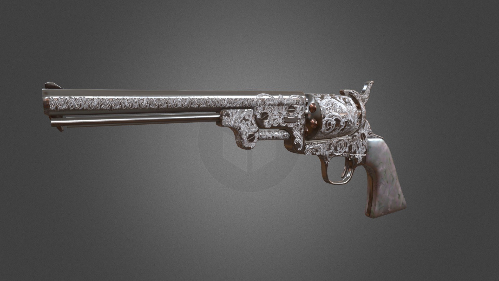 1851 Navy Revolver Engraved - Download Free 3D model by Joseph Casetta ...