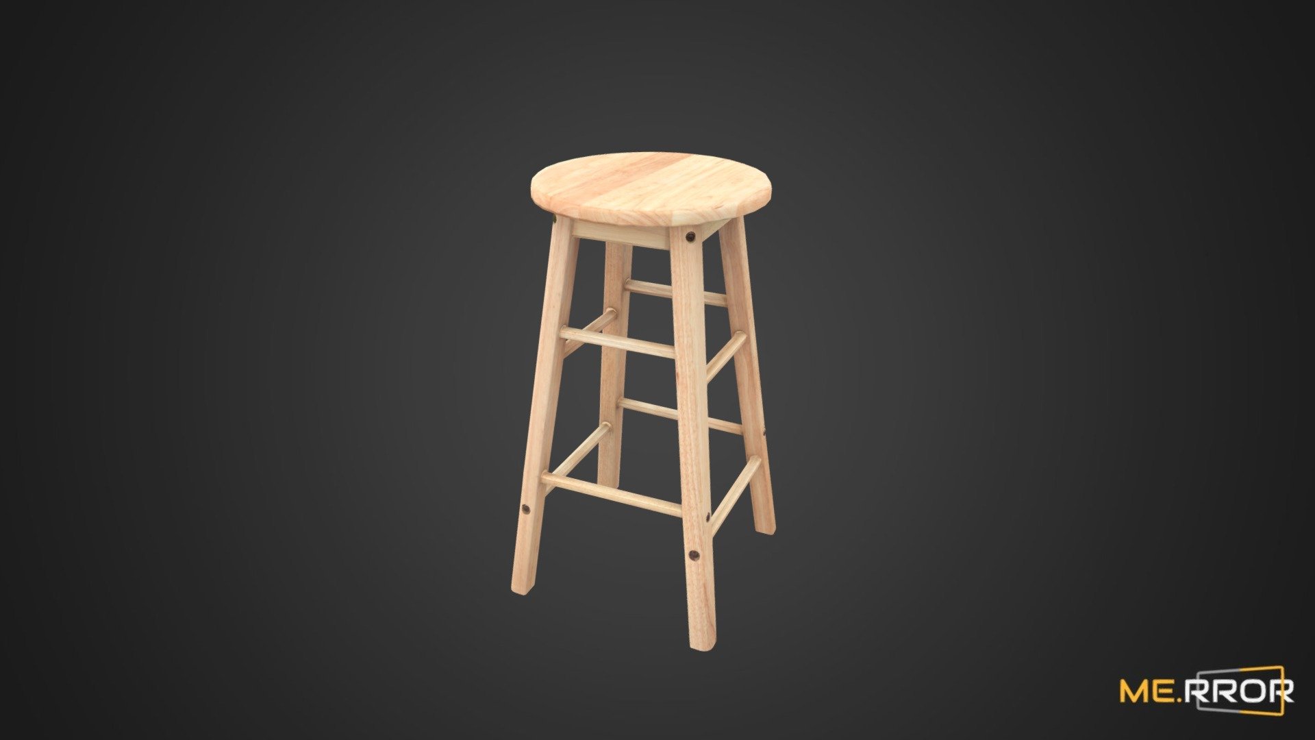 [Game-Ready] High Wood Stool - Buy Royalty Free 3D model by ME.RROR ...