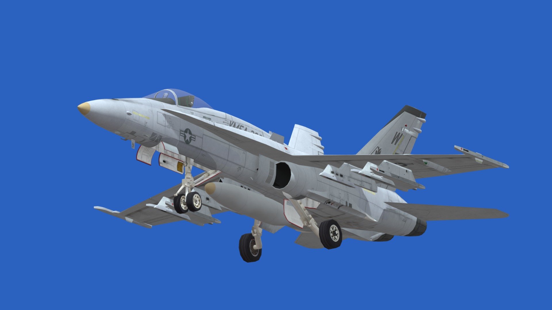 McDonnell Douglas F/A-18C Hornet - Download Free 3D model by Rhine_Lab ...
