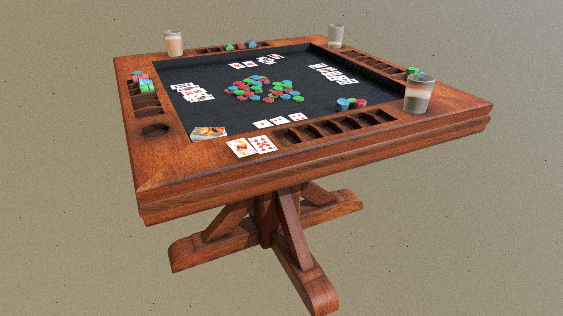 Poker Board Game Table - Downloadable - Download Free 3D model by Lipi ...