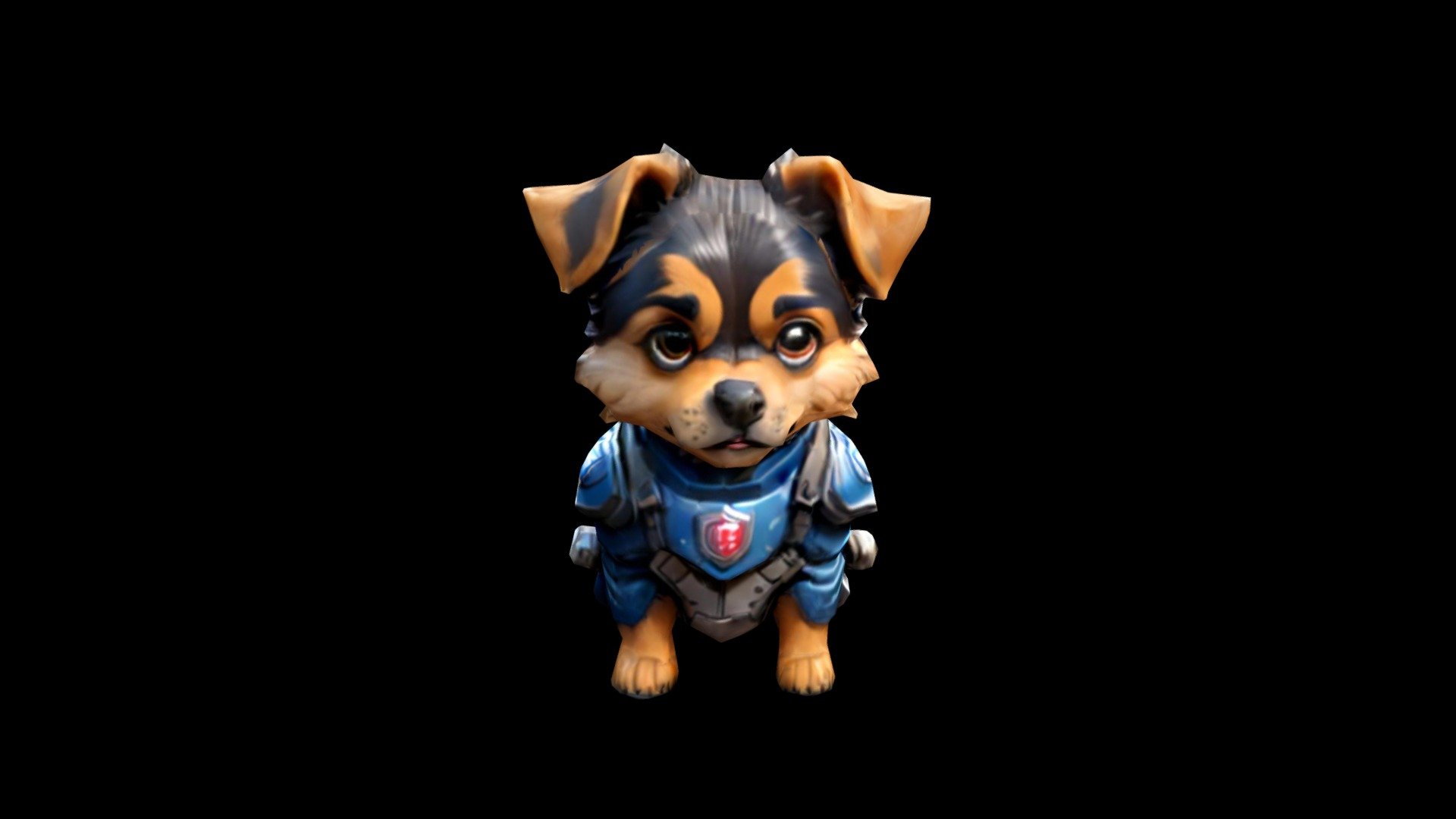 Dog Hero "G", a cartoon dog wearing blue armor w - Download Free 3D ...