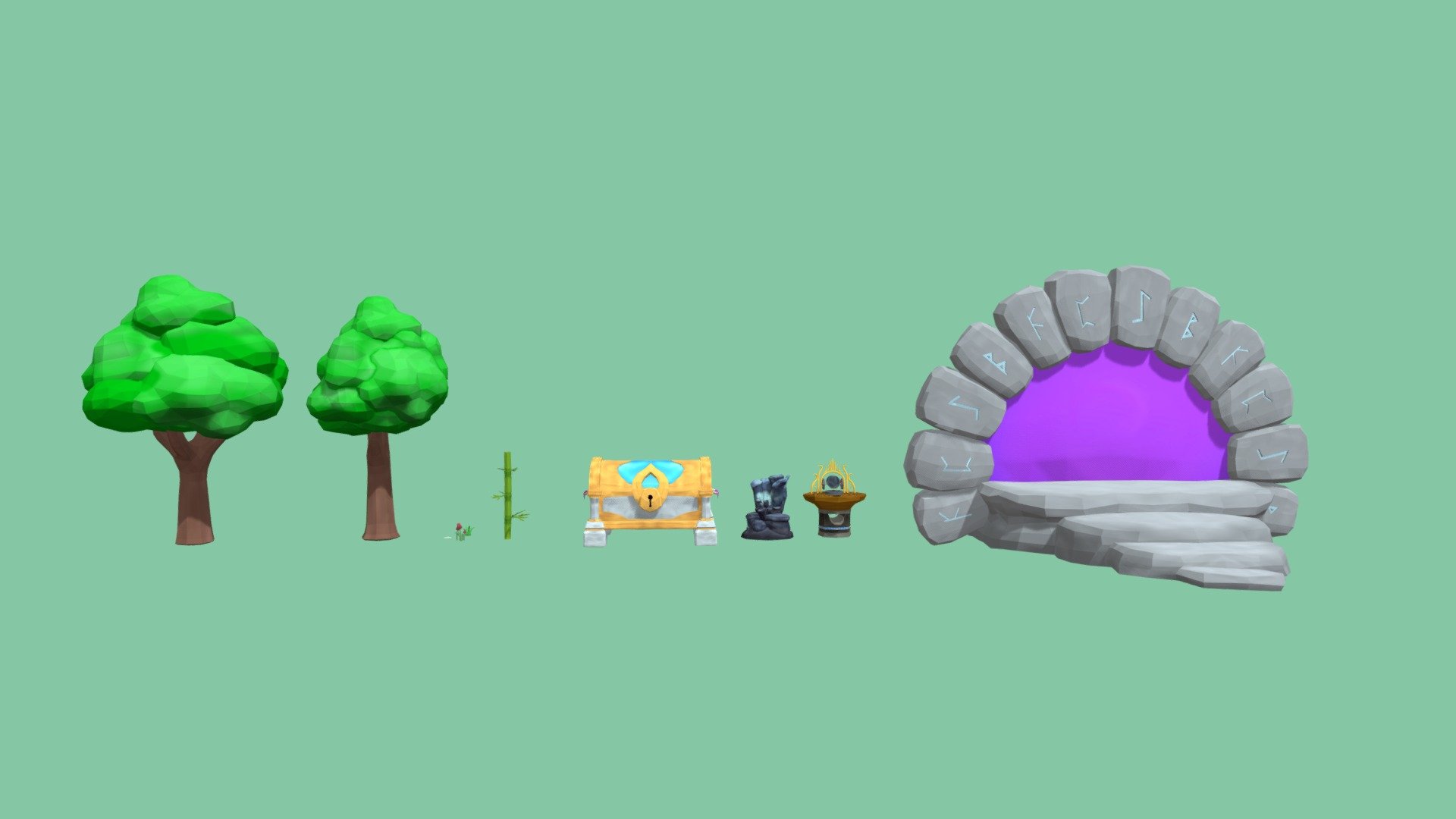 Low Poly Fantasy Set - 3D model by SpaceLee [c692ee7] - Sketchfab