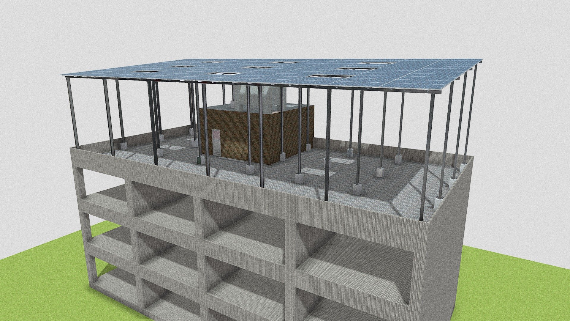 60kw Elevated Soler Structre 3d Model By Alfazaleng [c69802a] Sketchfab