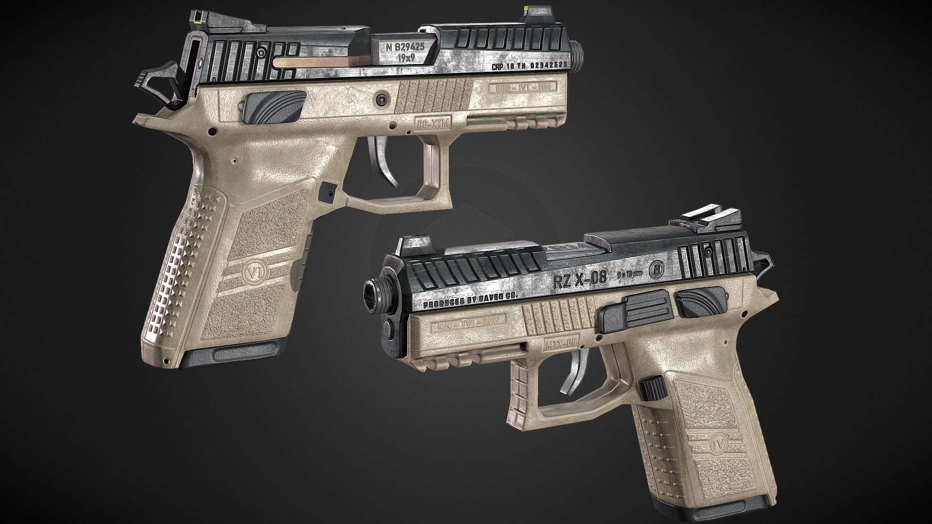 P07 Mobile Optimized Lowpoly Pistol - Buy Royalty Free 3D model by ...