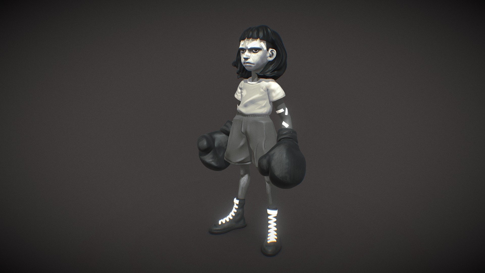 Boxing girl - 3D model by sasatete [c6a946f] - Sketchfab