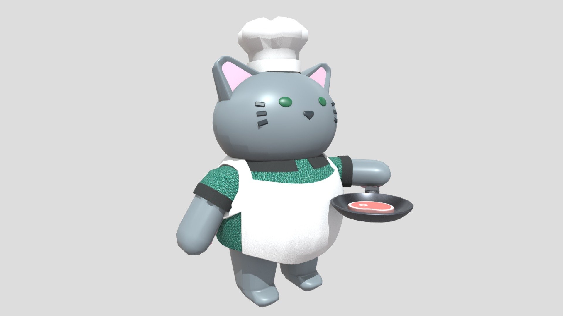 Cat Chef Revision - 3D model by valeskab [c6af86c] - Sketchfab