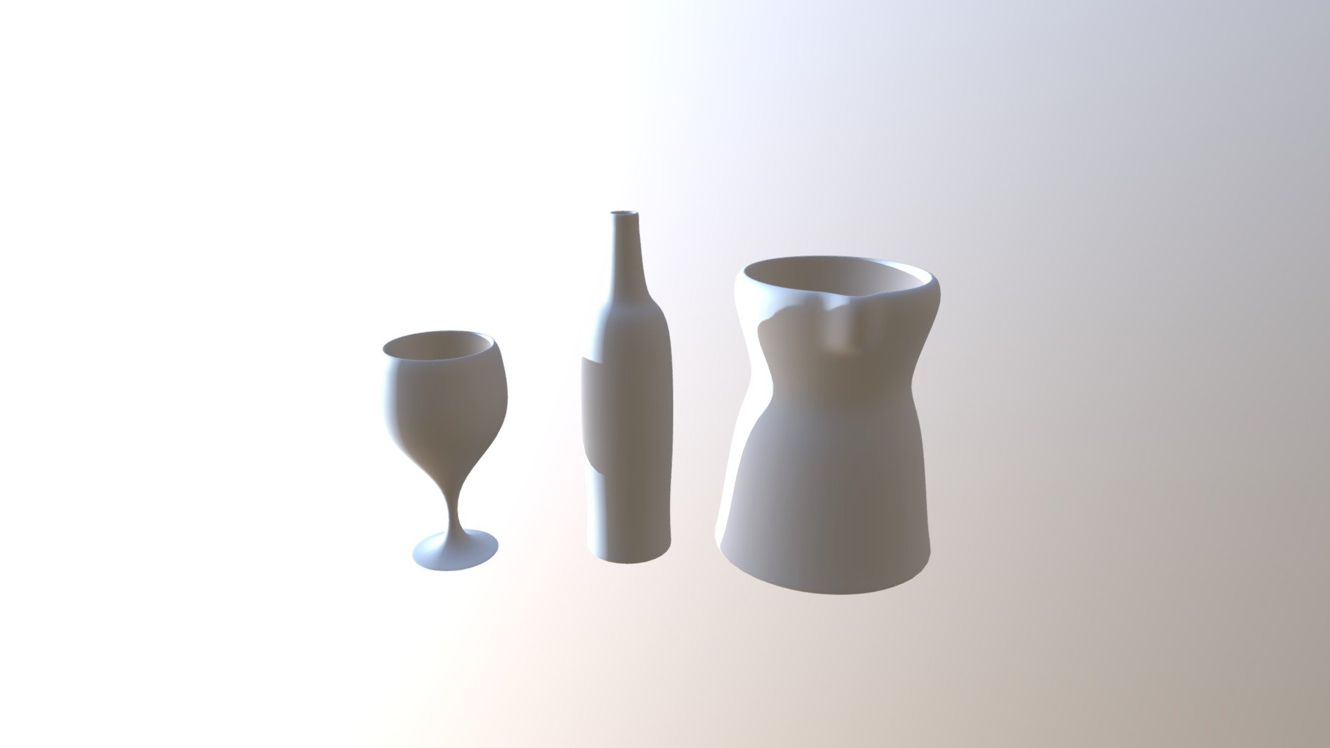 Glass, Bottle, and Pitcher - 3D model by Cassidy Morgan ...