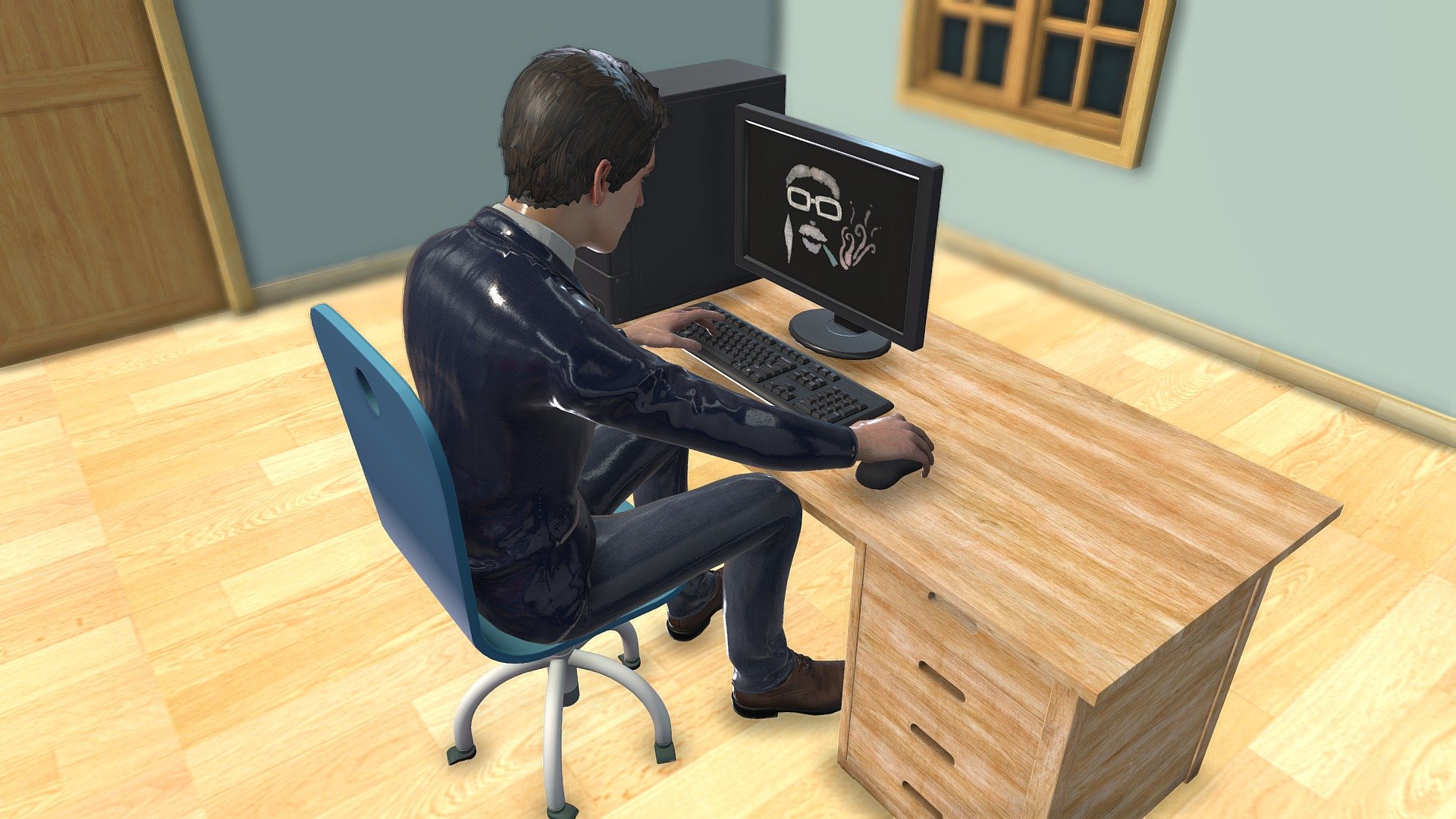 Animated David Schwimmer Character Typing Loop - 3D model by LasquetiSpice [c6bbc08] - Sketchfab