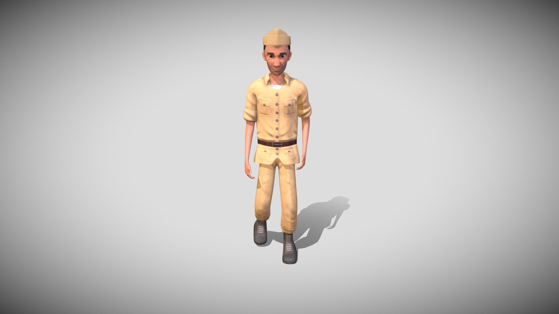 lowpoly man old army - 3D model by Putra.Bangun [c6c0342] - Sketchfab