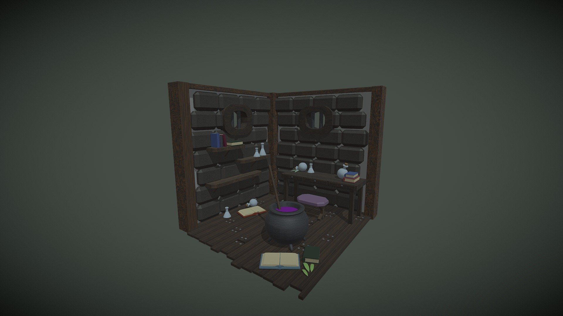 Wizard's Lair Diorama - Download Free 3D model by longers [c6c1d8d ...