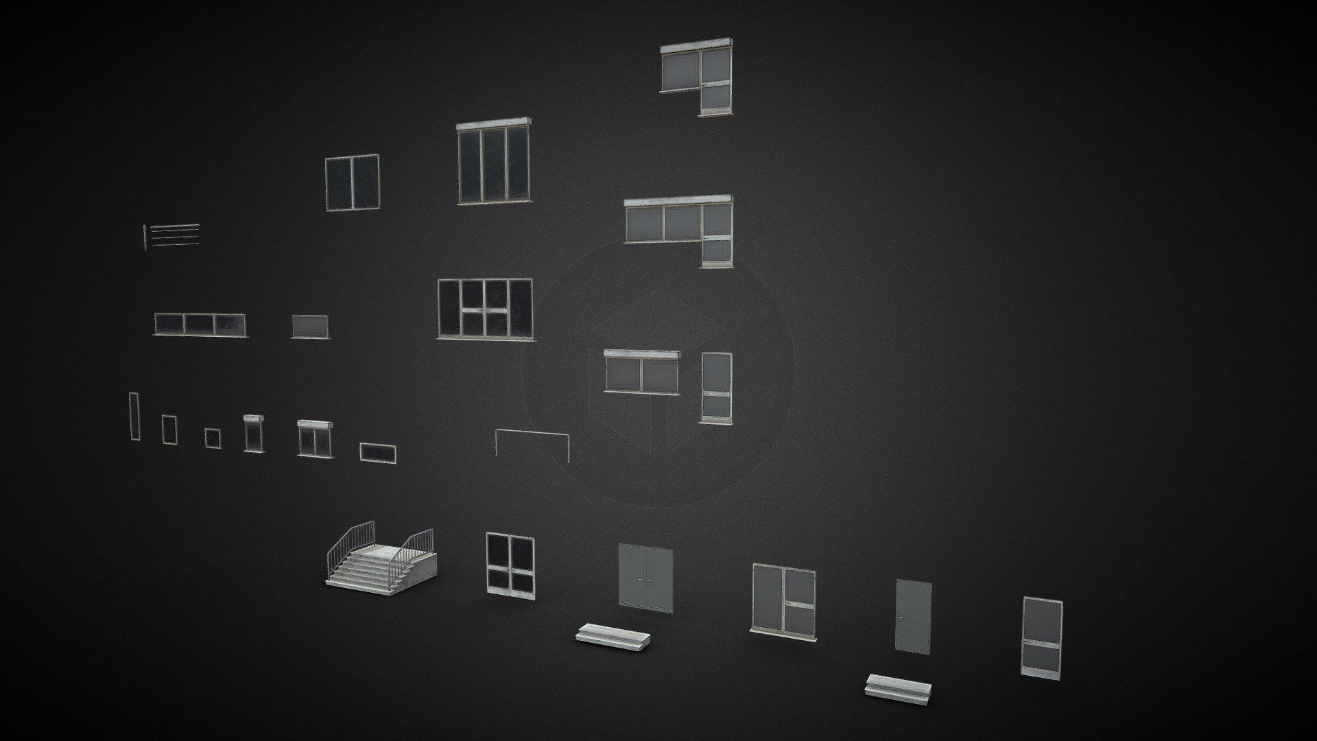 Cyberpunk City Assets Pack 3# Doors and Windows - Download Free 3D ...