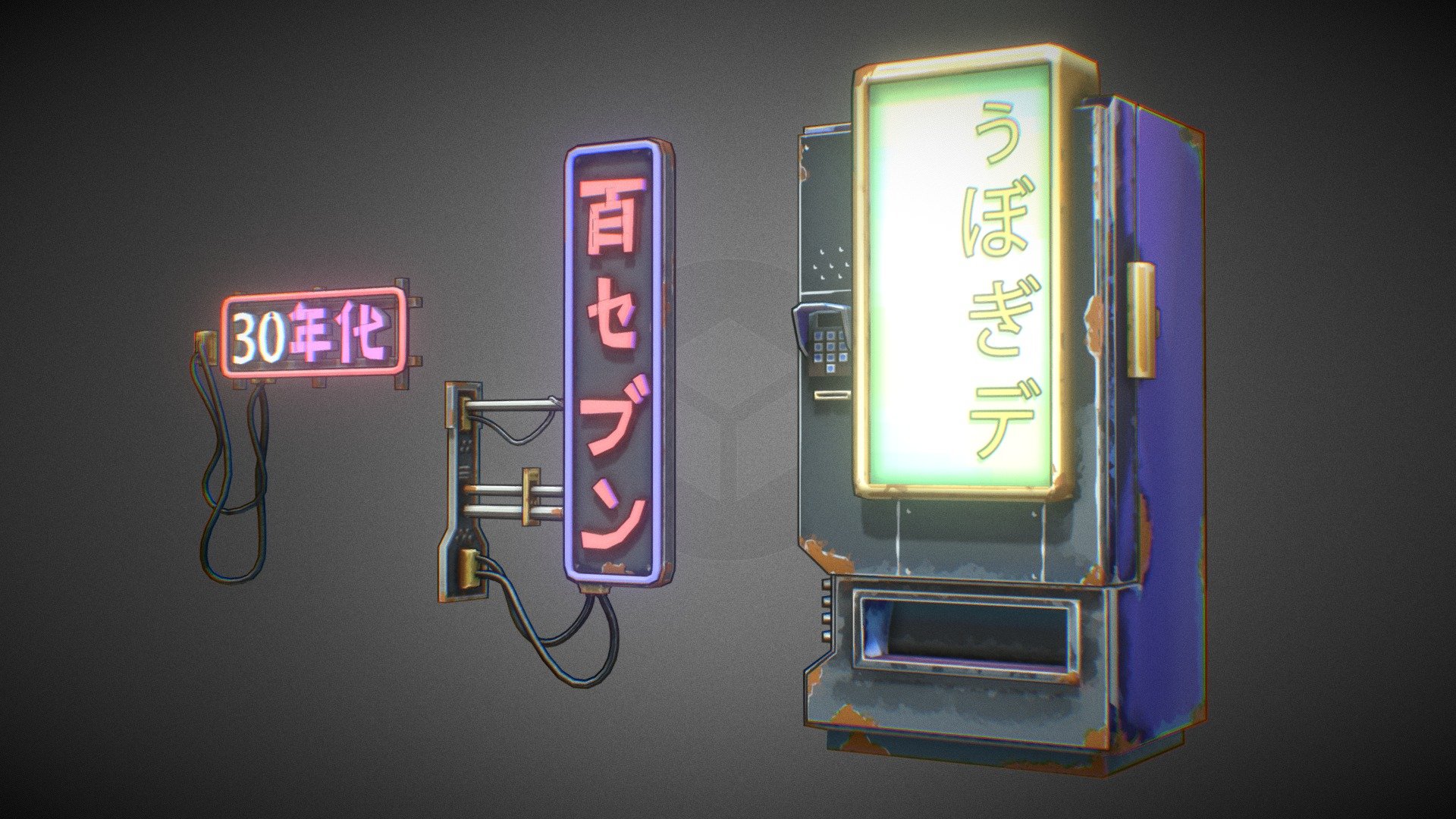 Cyberpunk Game Asset Pack - 3D model by RitzSpikes (@britzspikes ...