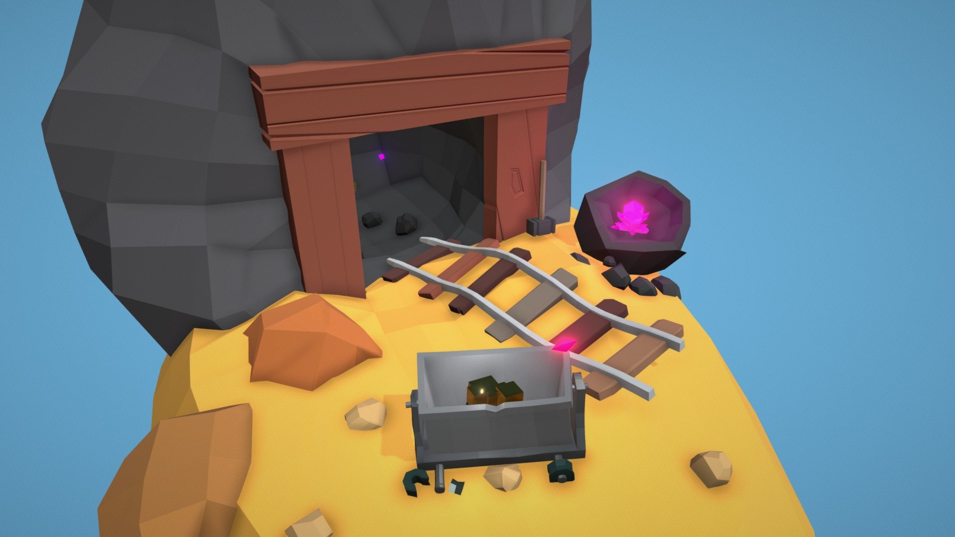 Magic Mine Diorama - 3D model by NestorVG [c6cf74e] - Sketchfab
