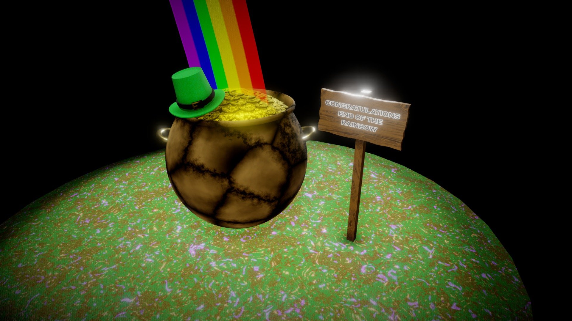 Pot O' Gold At The End Of The Rainbow - 3D model by Rosbergen Designs ...