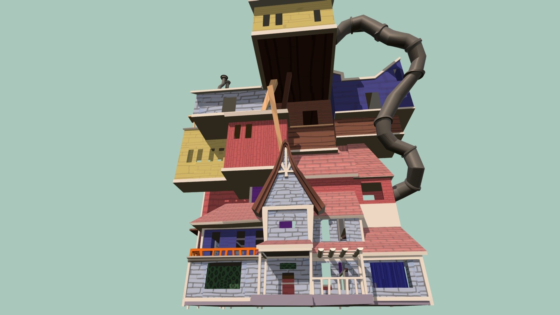 hello neighbor house cartoon show(unfinished) - Download Free 3D model by nuby187 (@noob187282 ...