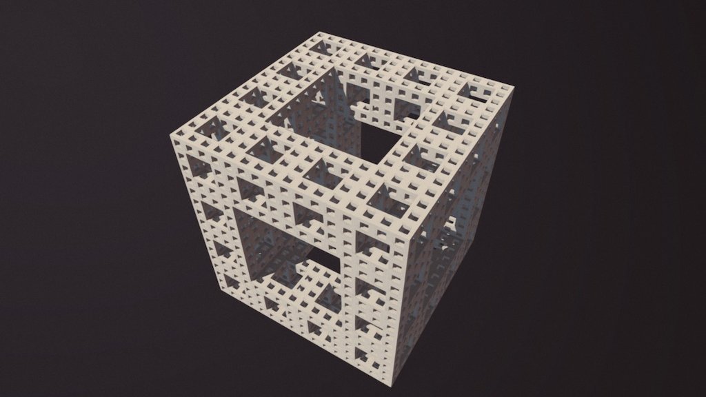 "Binary Menger" Space-Filling Fractal Sponge - 3D model by Eric Baird ...