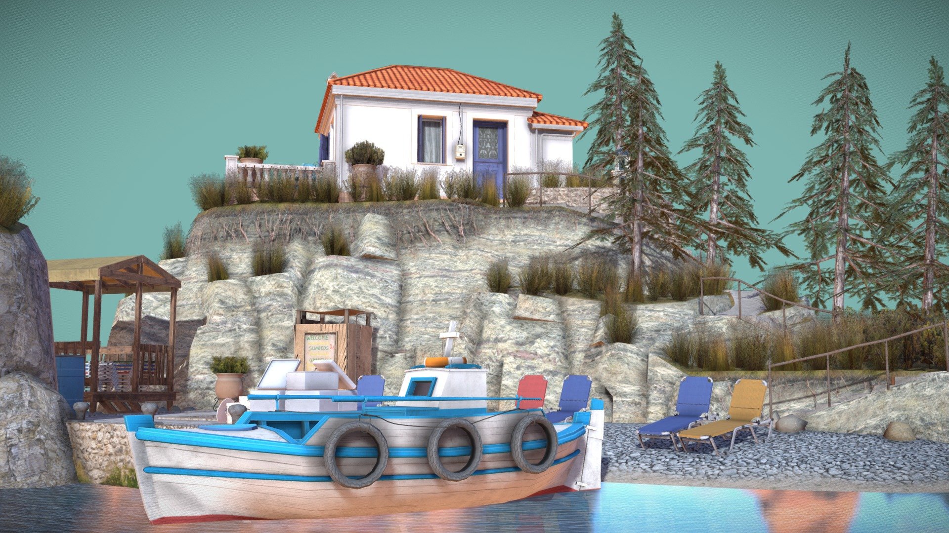 DAE Diorama - By The Ocean - 3D model by Jay Malik (@jay_malik ...