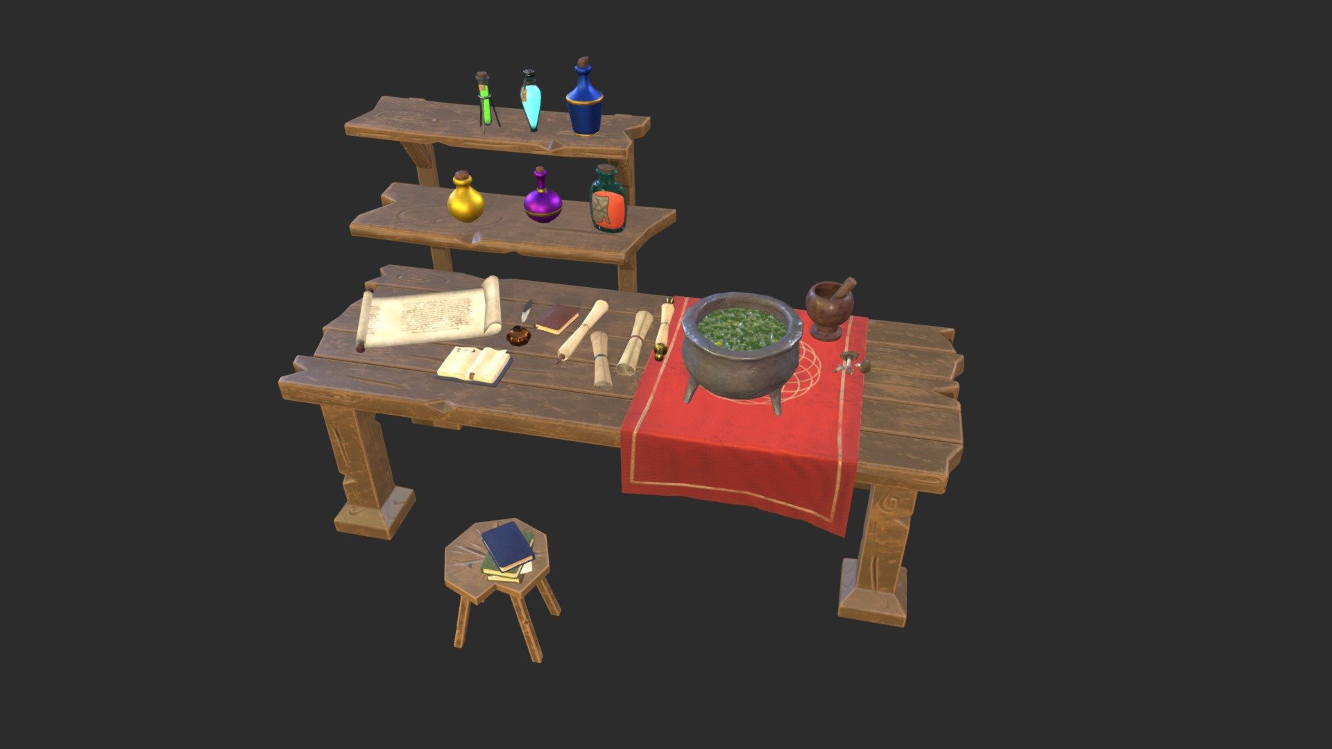 Stylized Alchemist set 3D Model Collection - Buy Royalty Free 3D model ...