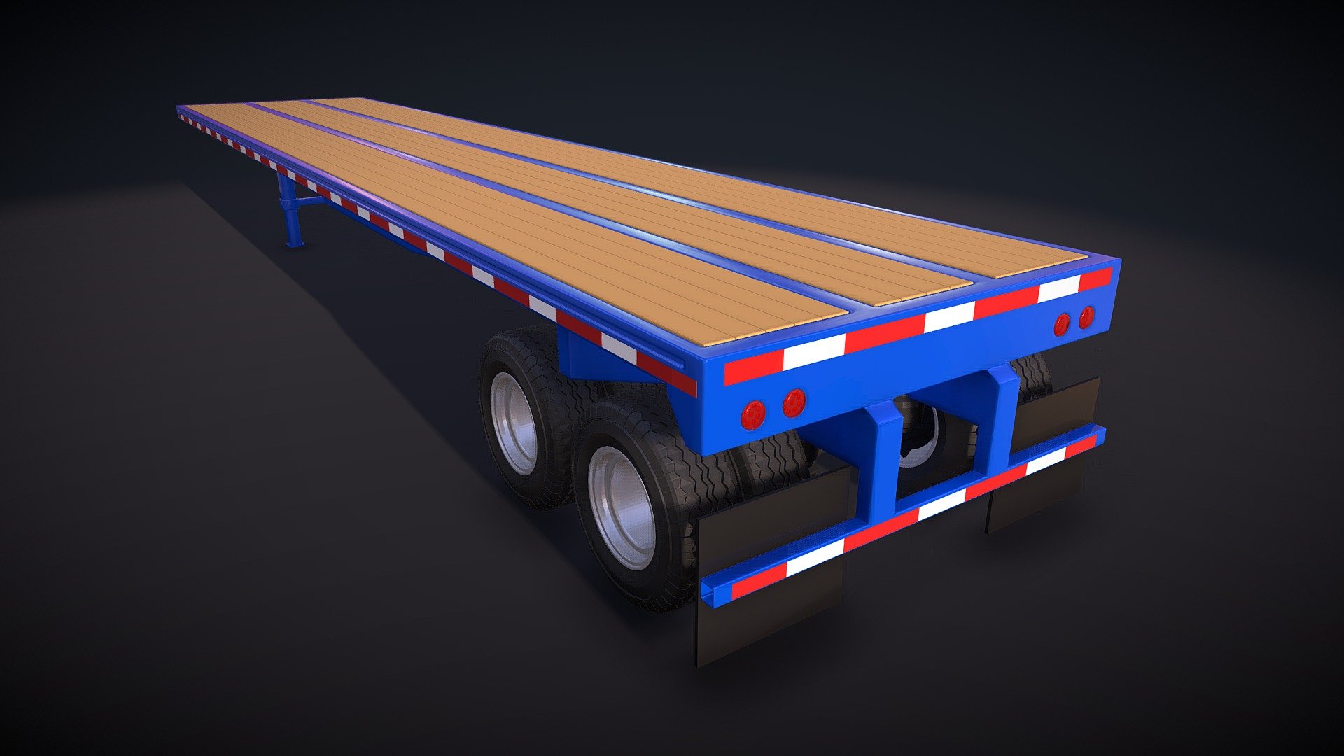 Flatbed Trailer - Buy Royalty Free 3D model by SHUBBAK [c6fa32e ...
