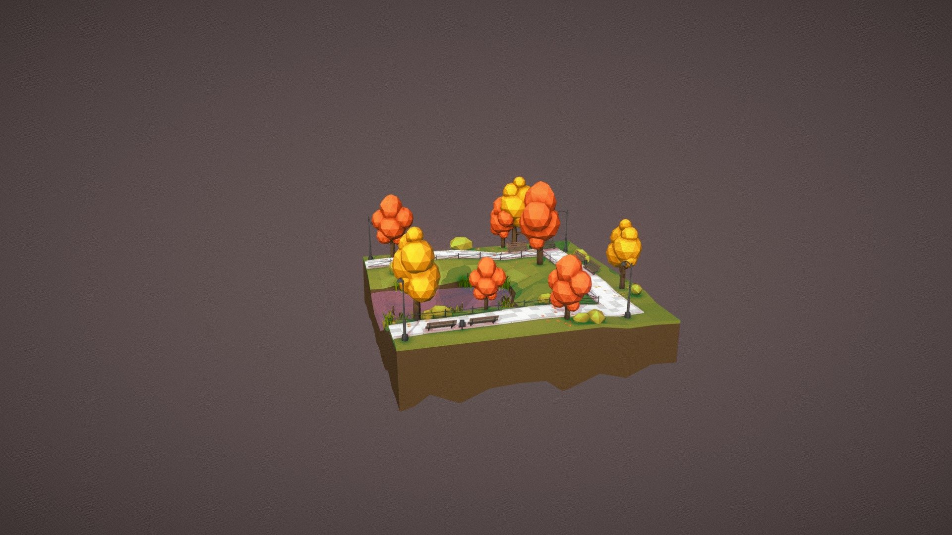 Park Low-poly - 3D model by SsnakeE [c6faec9] - Sketchfab