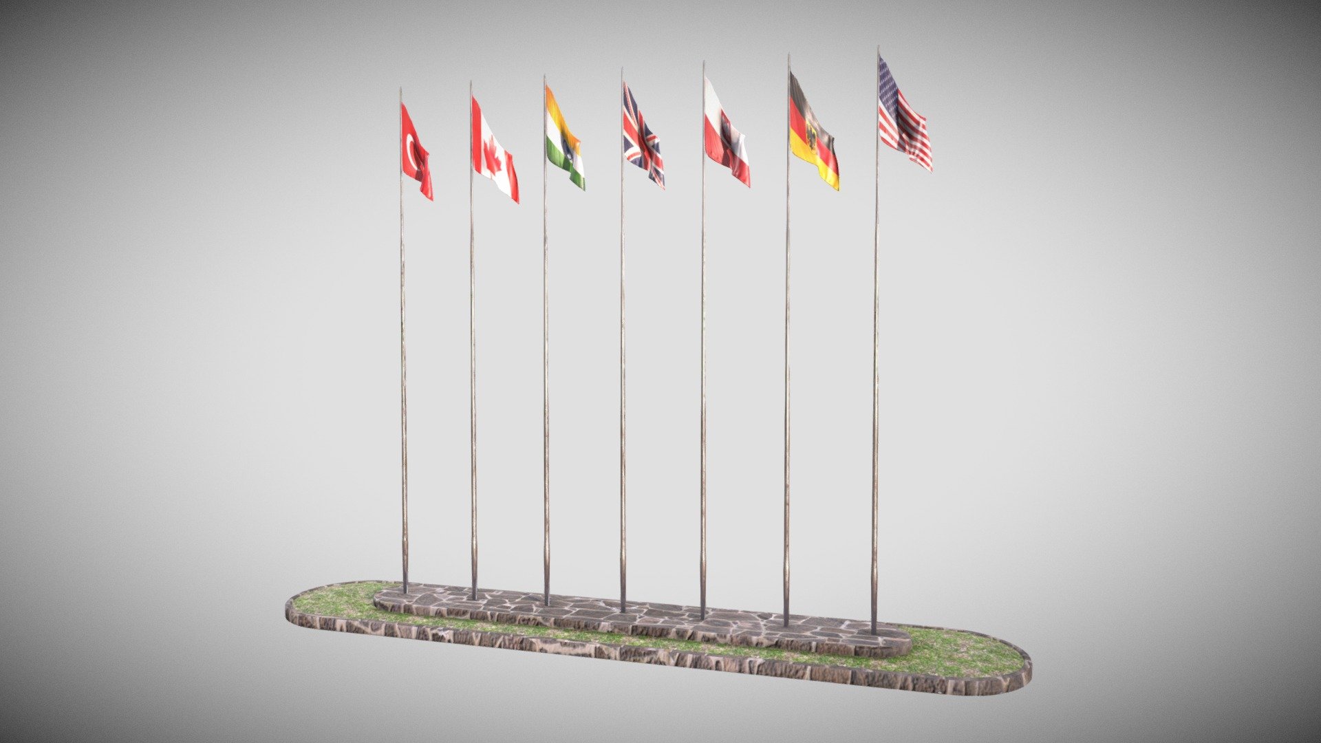 Hotel Flags - Buy Royalty Free 3D model by Francesco Coldesina ...