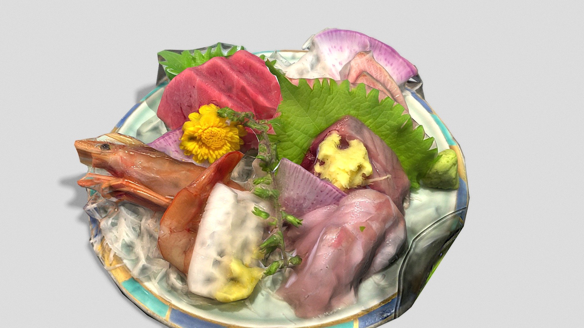 sashimi (raw sliced fish, shellfish)：刺し身 - Download Free 3D model by kazugoru [c7085eb] - Sketchfab