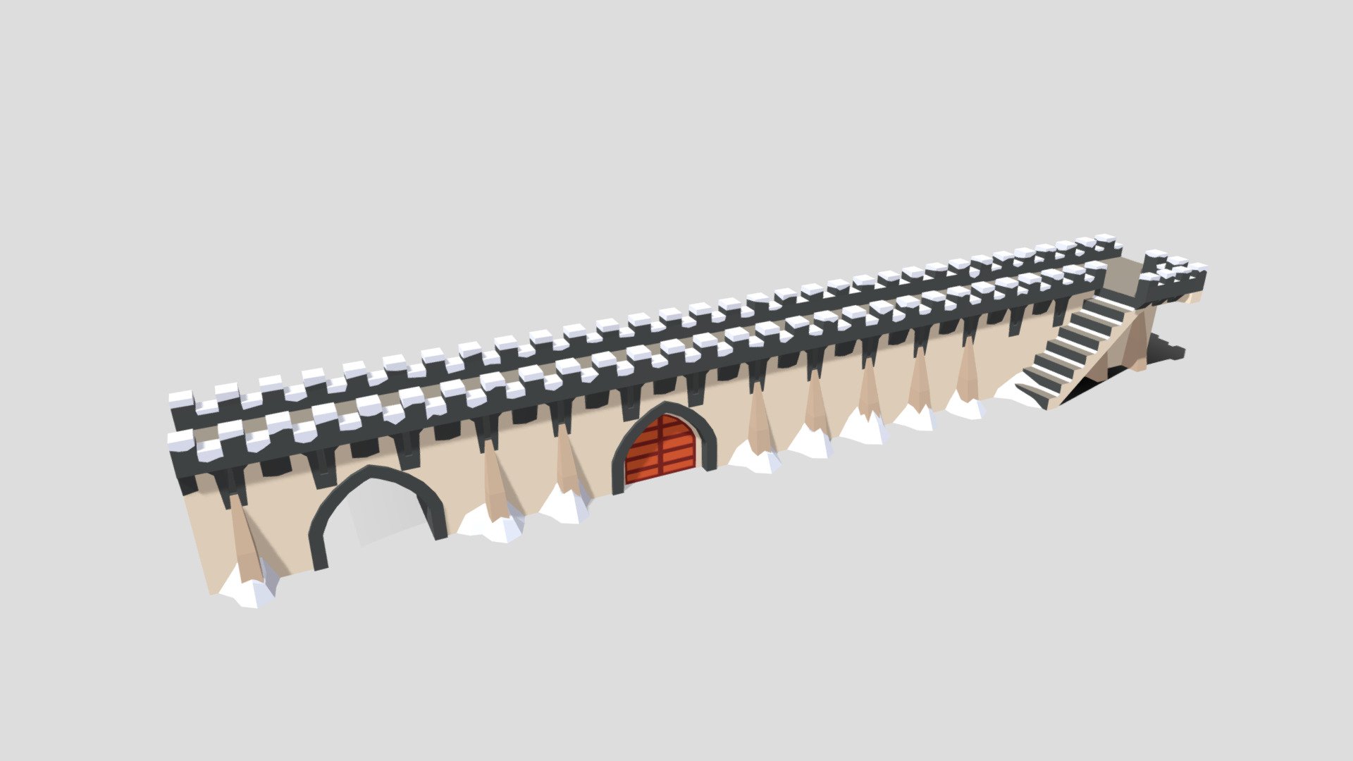 Low poly medieval Walls pack - Download Free 3D model by assetfactory ...