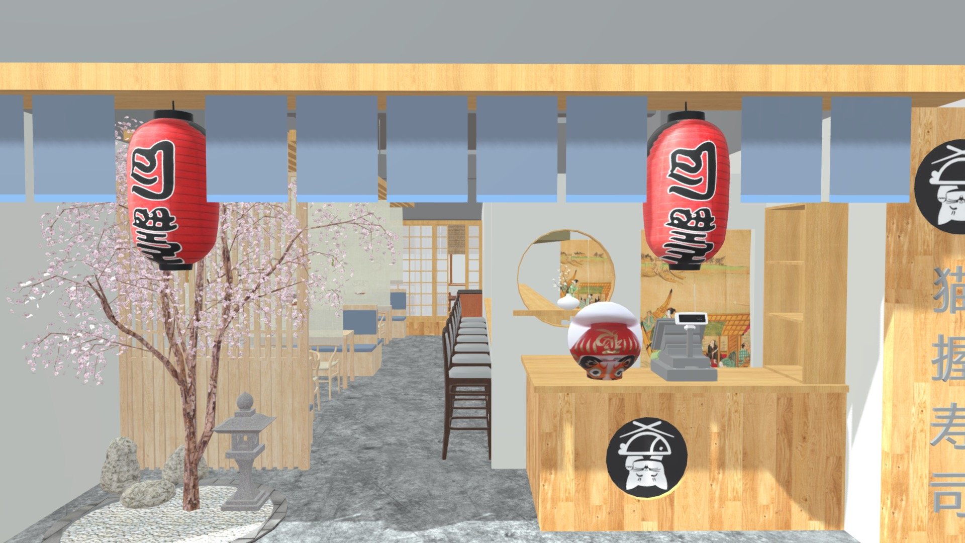 Sushi restaurant - Download Free 3D model by Pasha (@Pasha.) [c718339 ...
