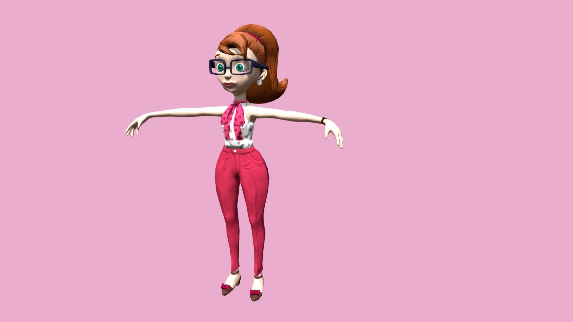 The stylized character. Women (Test Work) - 3D model by darknode.net ...