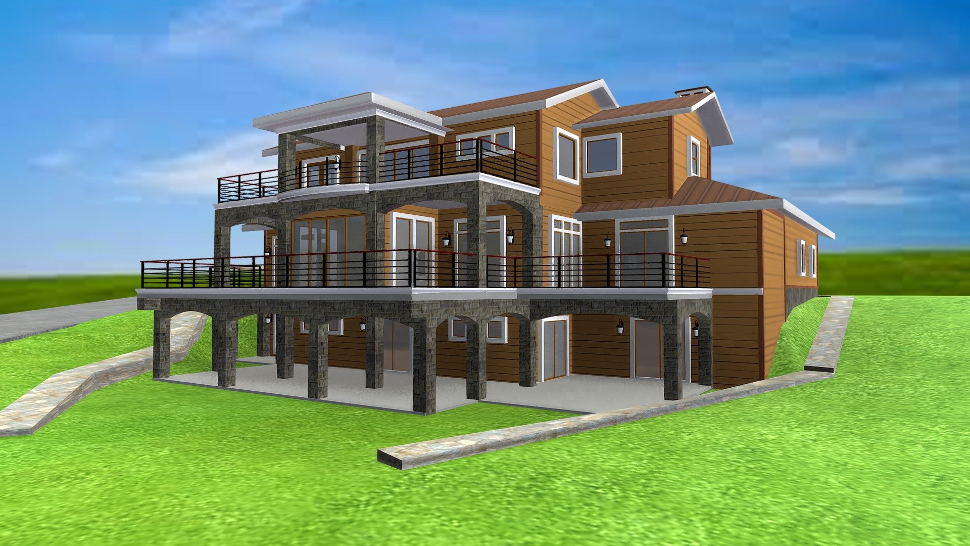 Sopeland 01- 360 spin model of 3D house - 3D model by Render3DQuick ...