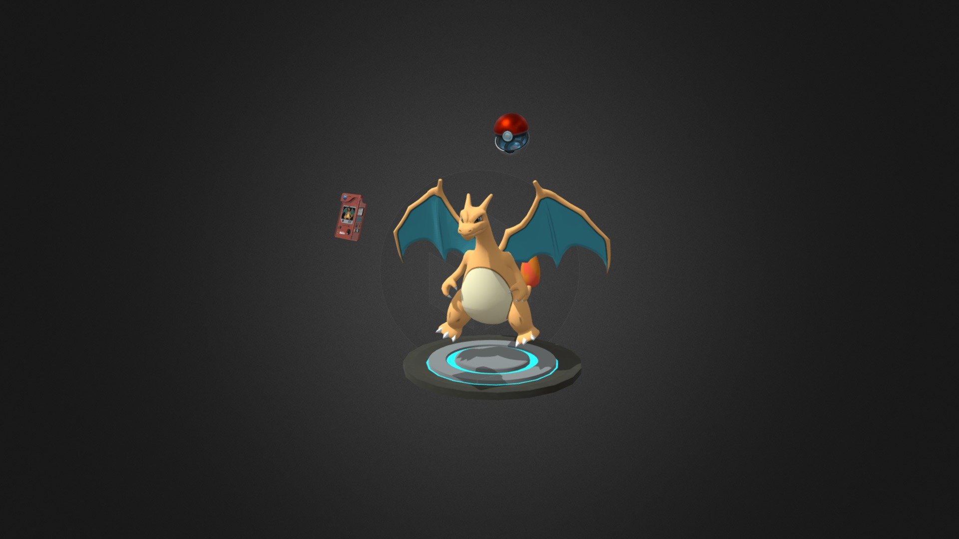 Pokemon Charizard with Pokedex - 3D model by MoInk [c73884a] - Sketchfab