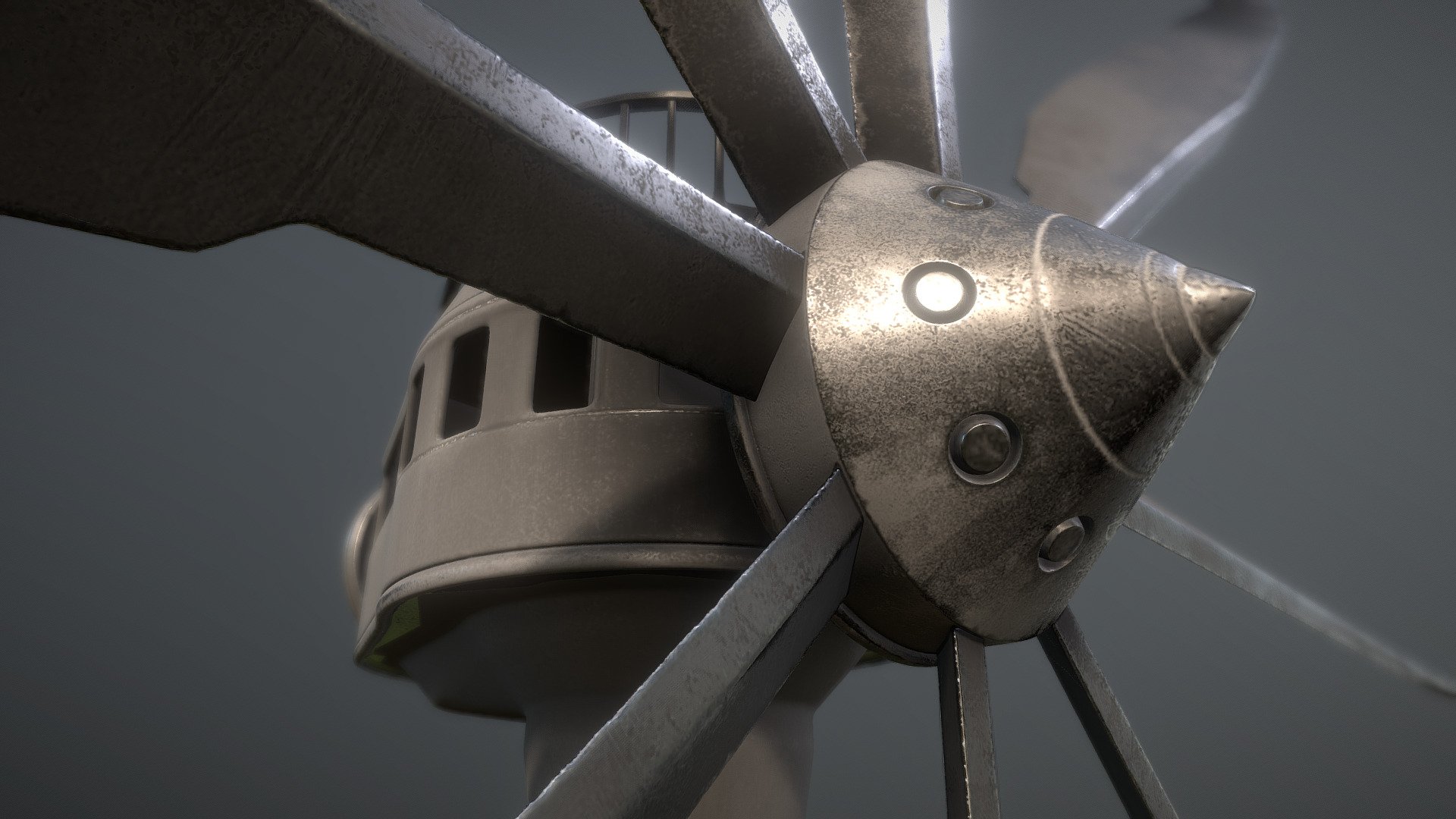 Steampunk Windturbine (Textured High-Poly) - Buy Royalty Free 3D model ...