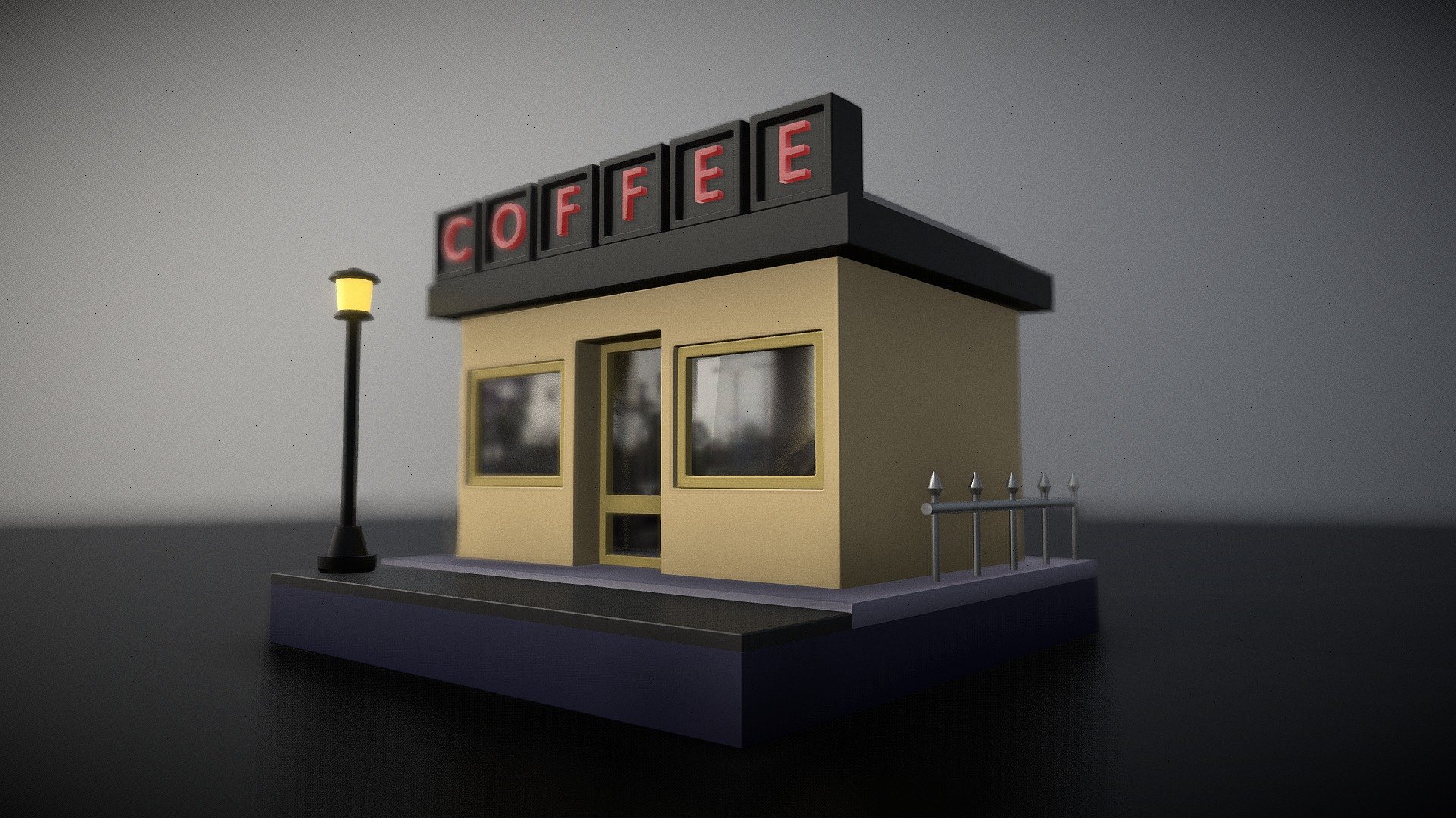 Coffe shop beautiful store this's my first model - Download Free 3D ...