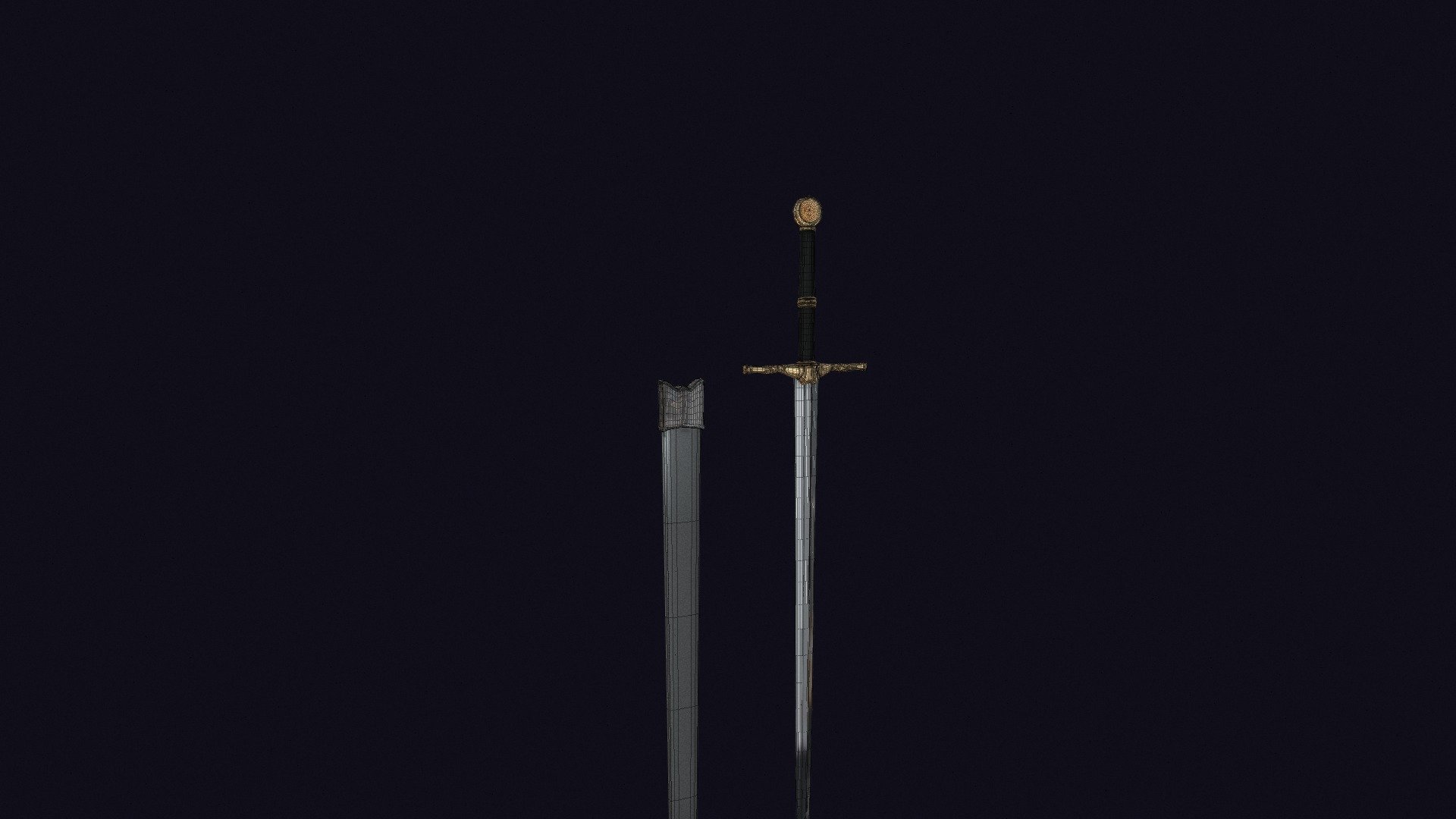 Bastard Sword with Sheath Witcher style - 3D model by maxvel_art ...