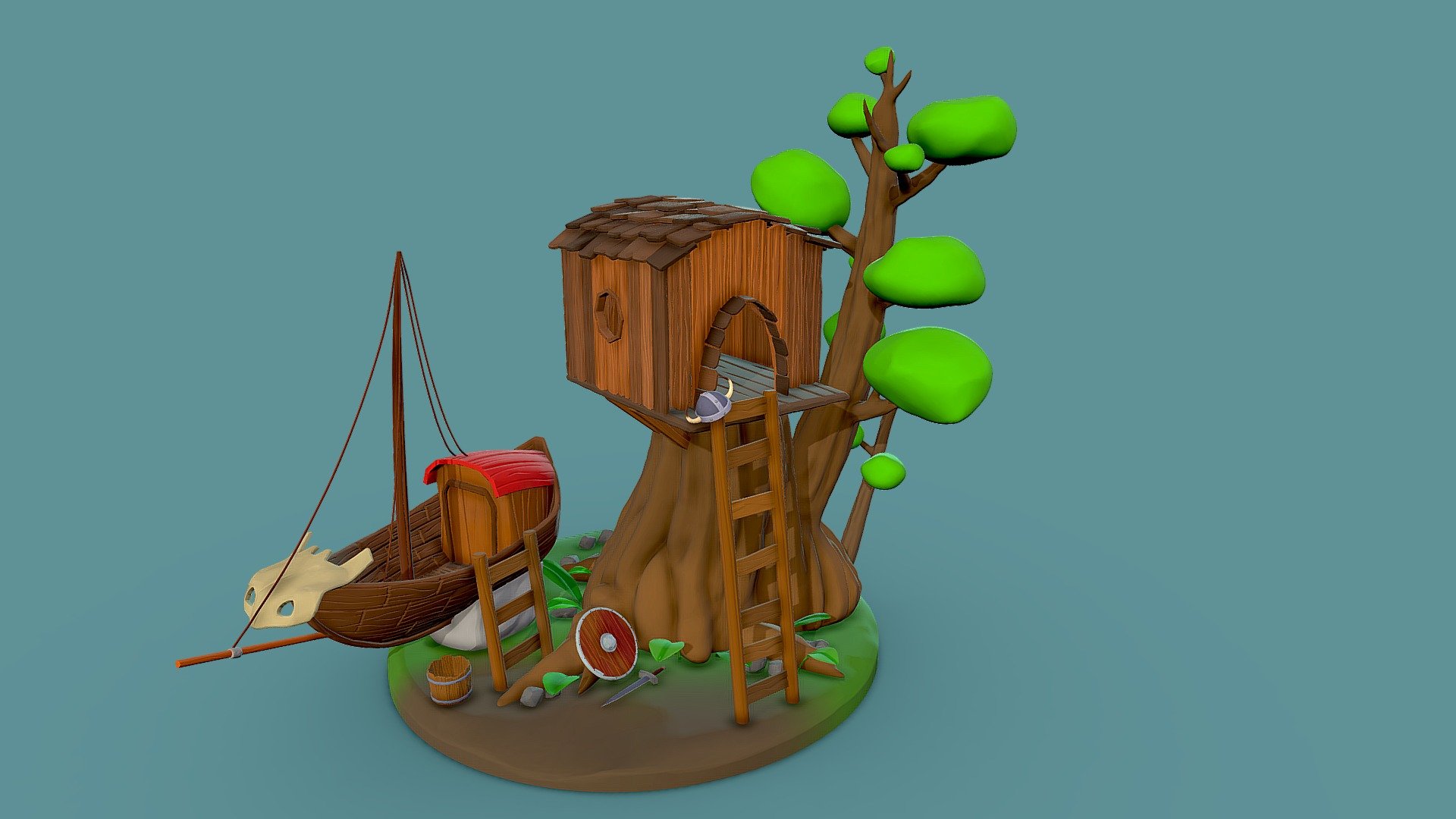 Hiccup Treehouse | Sculpting Final - 3D model by Mads Kalesse (@Mads ...