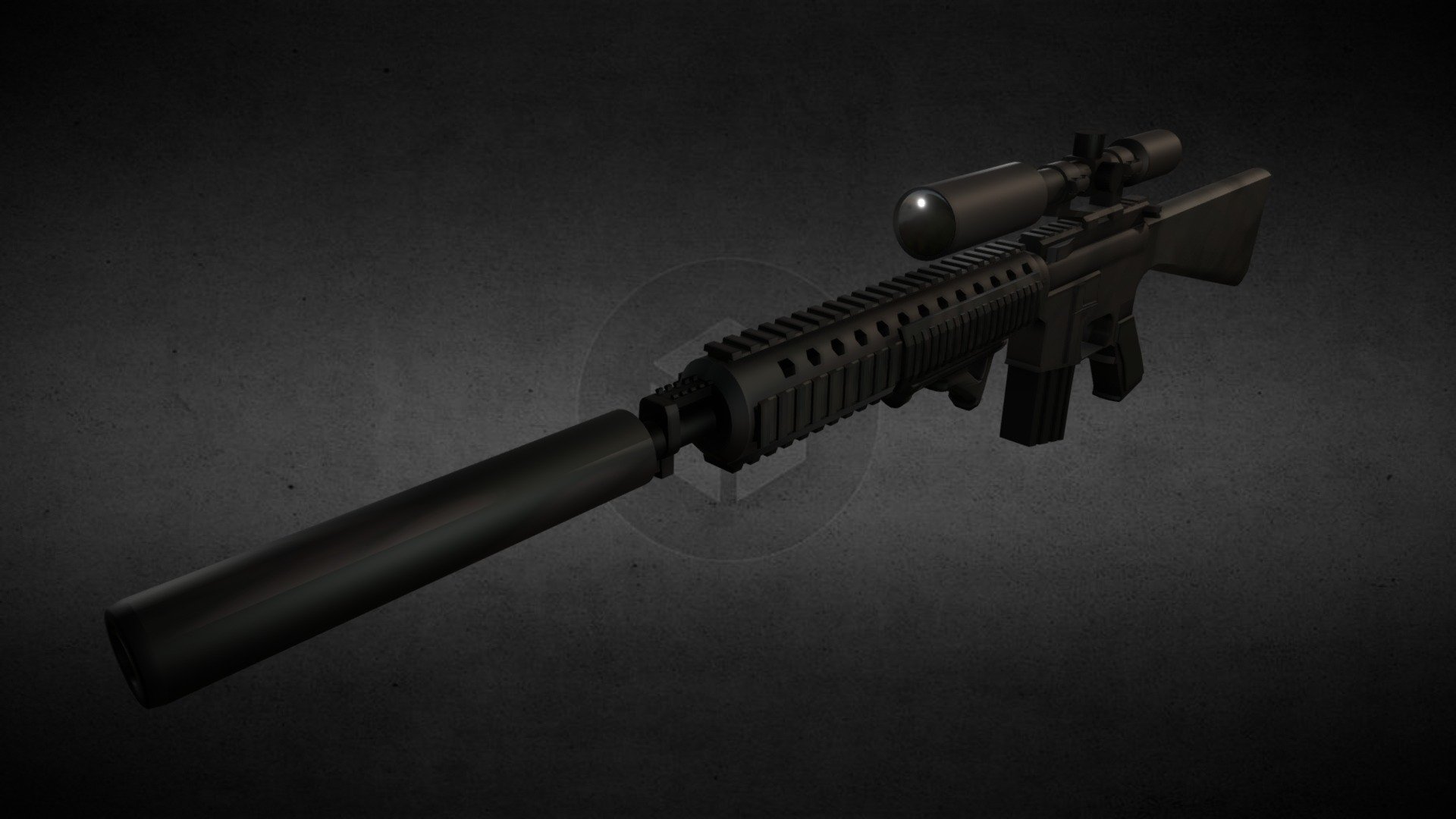 low poly sniper rifle - 3D model by ndron4k [c7561ed] - Sketchfab