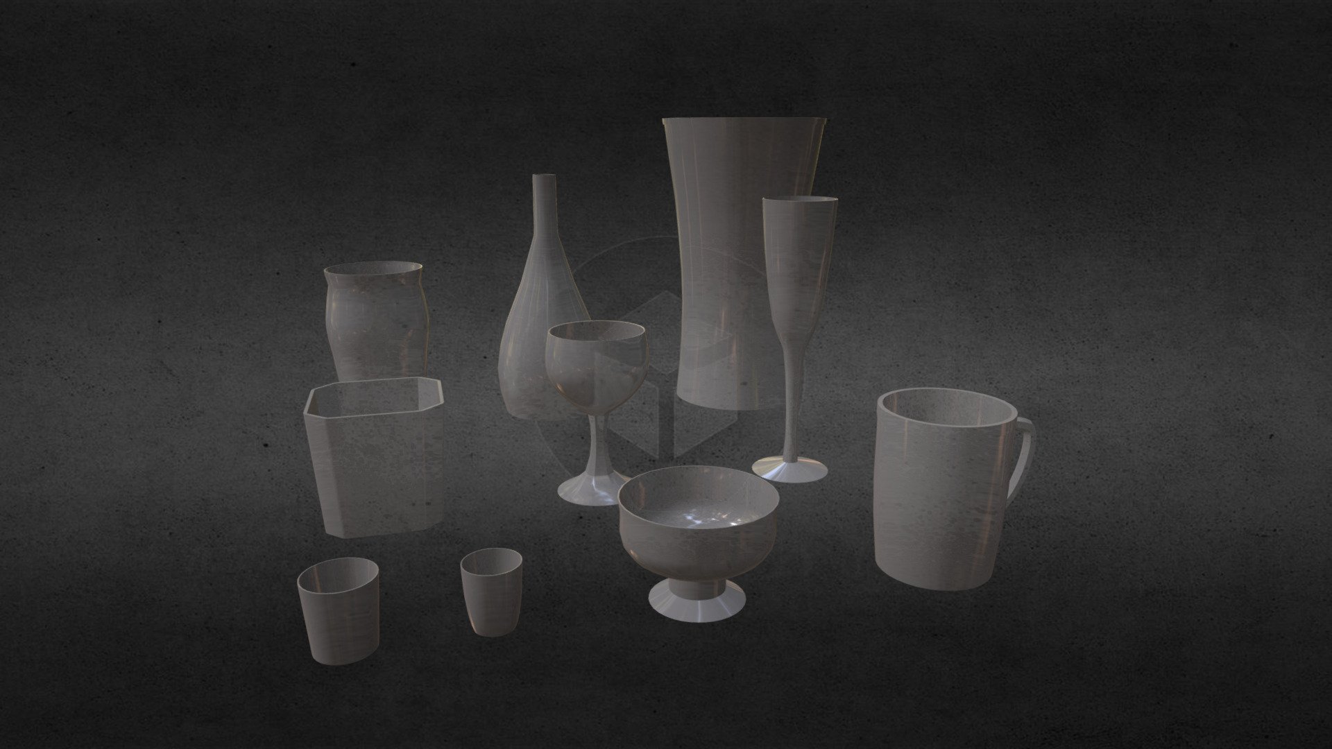Glass Set (Low Poly) - Download Free 3D model by unknownrenderer ...