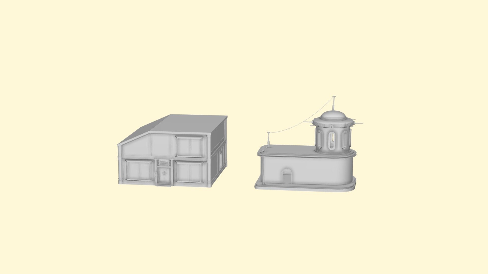 Ruin And Modern House (No Textures) - 3D model by JustAnAverageTree ...
