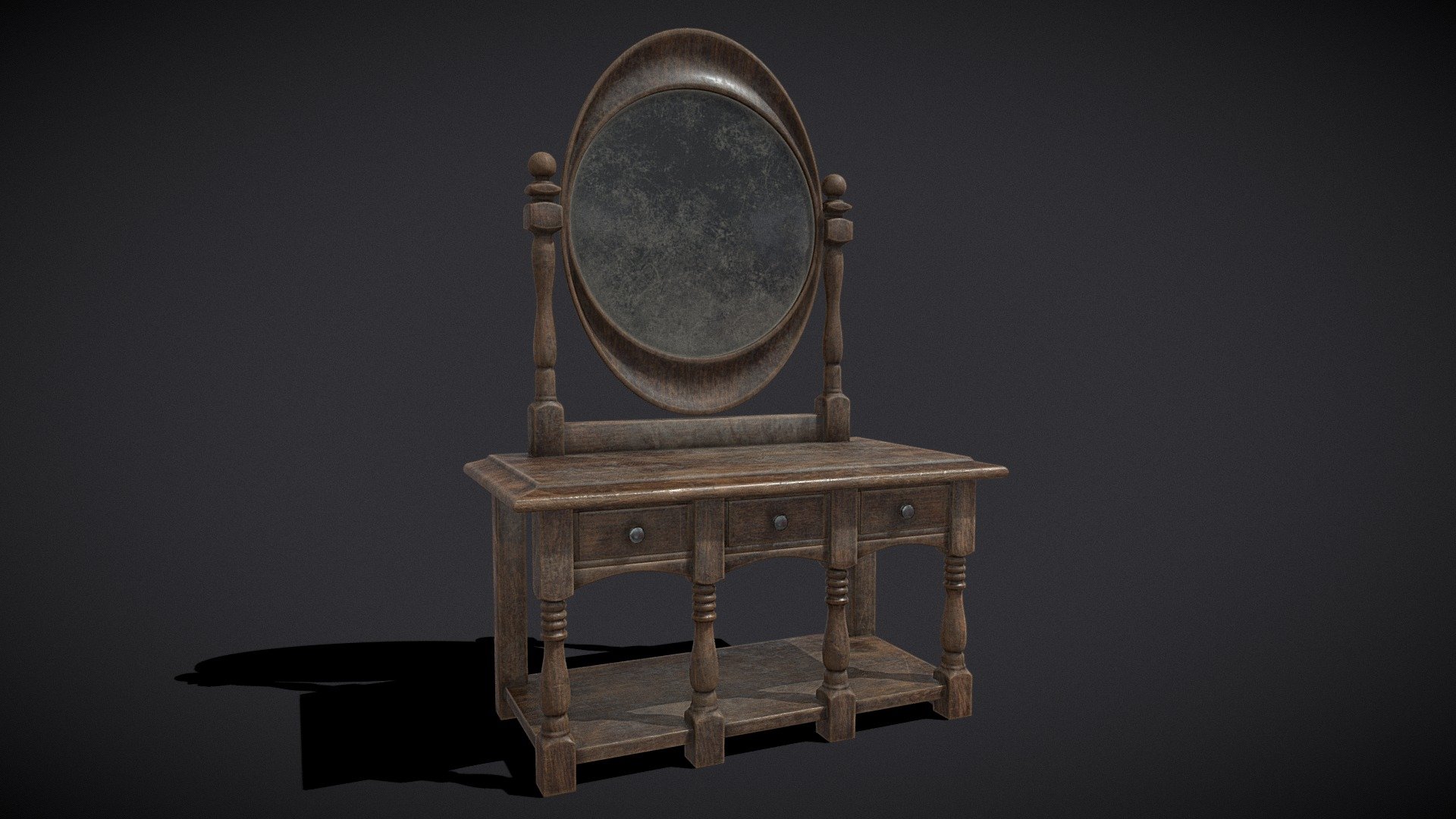 Wooden Vanity Set - Buy Royalty Free 3D model by GetDeadEntertainment ...
